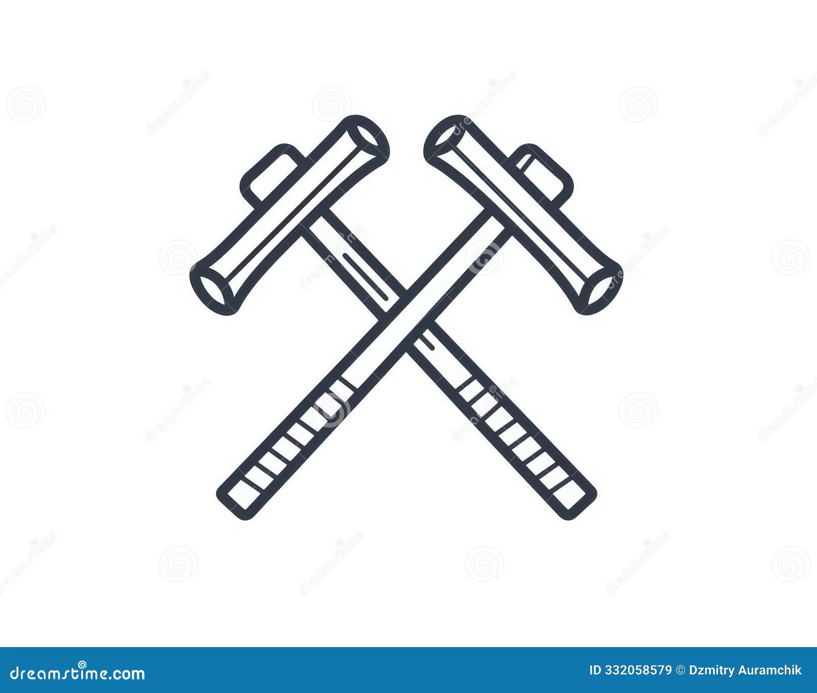 Carpentry Hammer Tool. Modern Outline Illustration. Editable Strokes ...