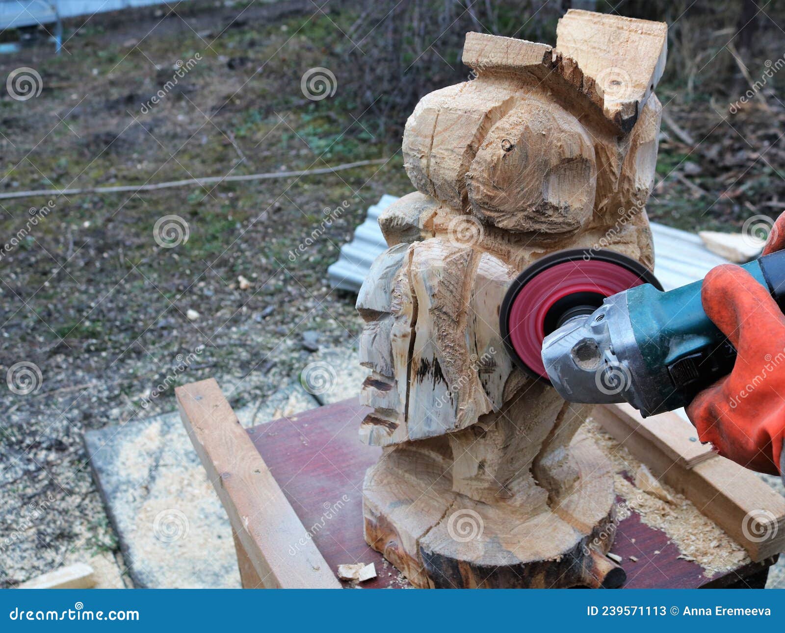 Carpentry Hobby Woodworking Using a Grinder Stock Image - Image of ...