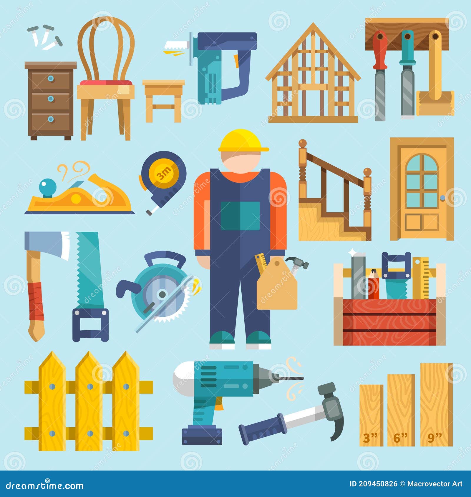 Carpentry Icon Flat Vector Design Illustration Stock Vector ...