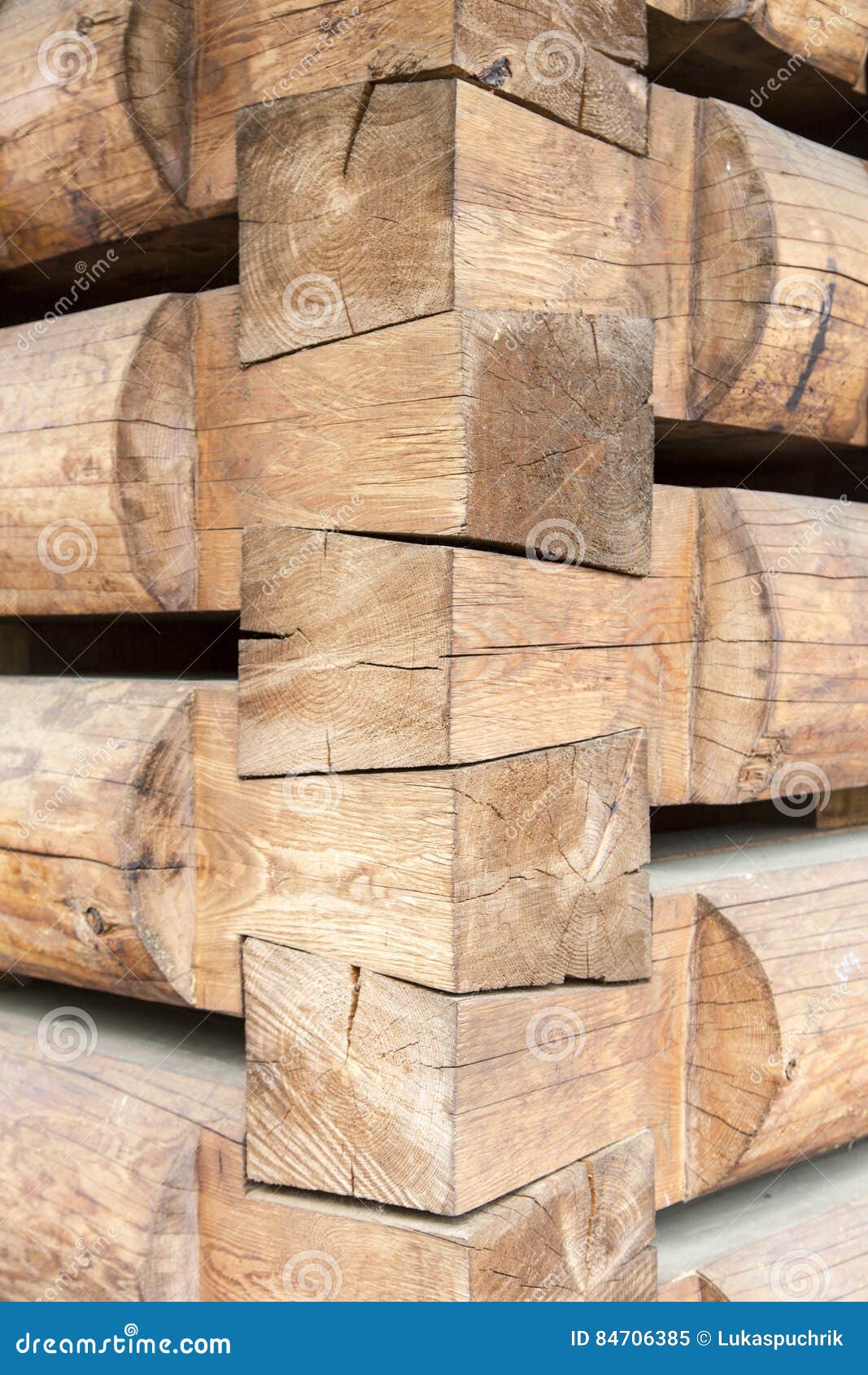 Carpentry Joints with Massive Wooden Beams Stock Image - Image of ...