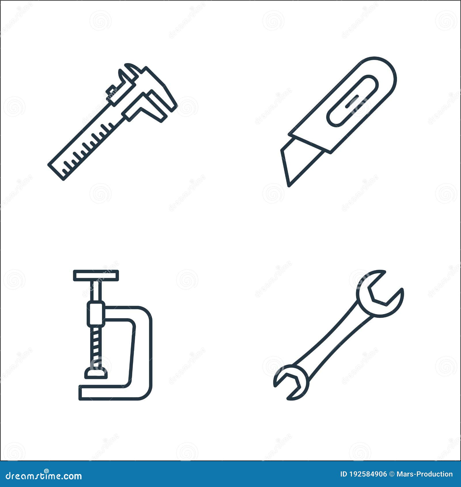 Carpentry Line Icons, Signs, Vector Set, Outline Illustration Concept ... Carpentry Line Icons, Signs, Vector Set, Outline Illustration Concept ...