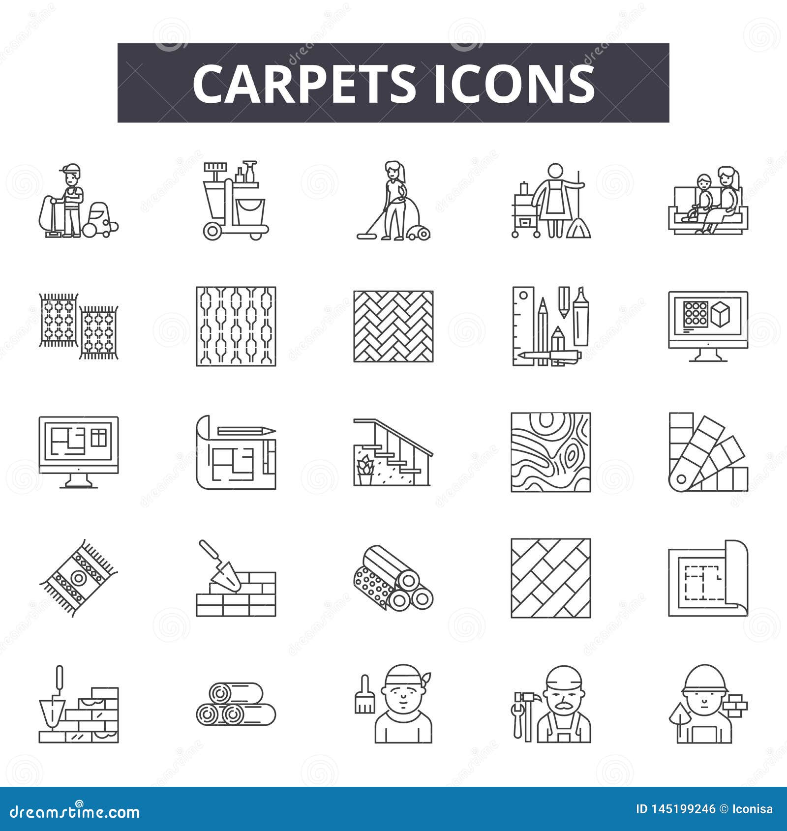 Carpentry Line Icons, Signs, Vector Set, Outline Illustration Concept ... Carpentry Line Icons, Signs, Vector Set, Outline Illustration Concept ...