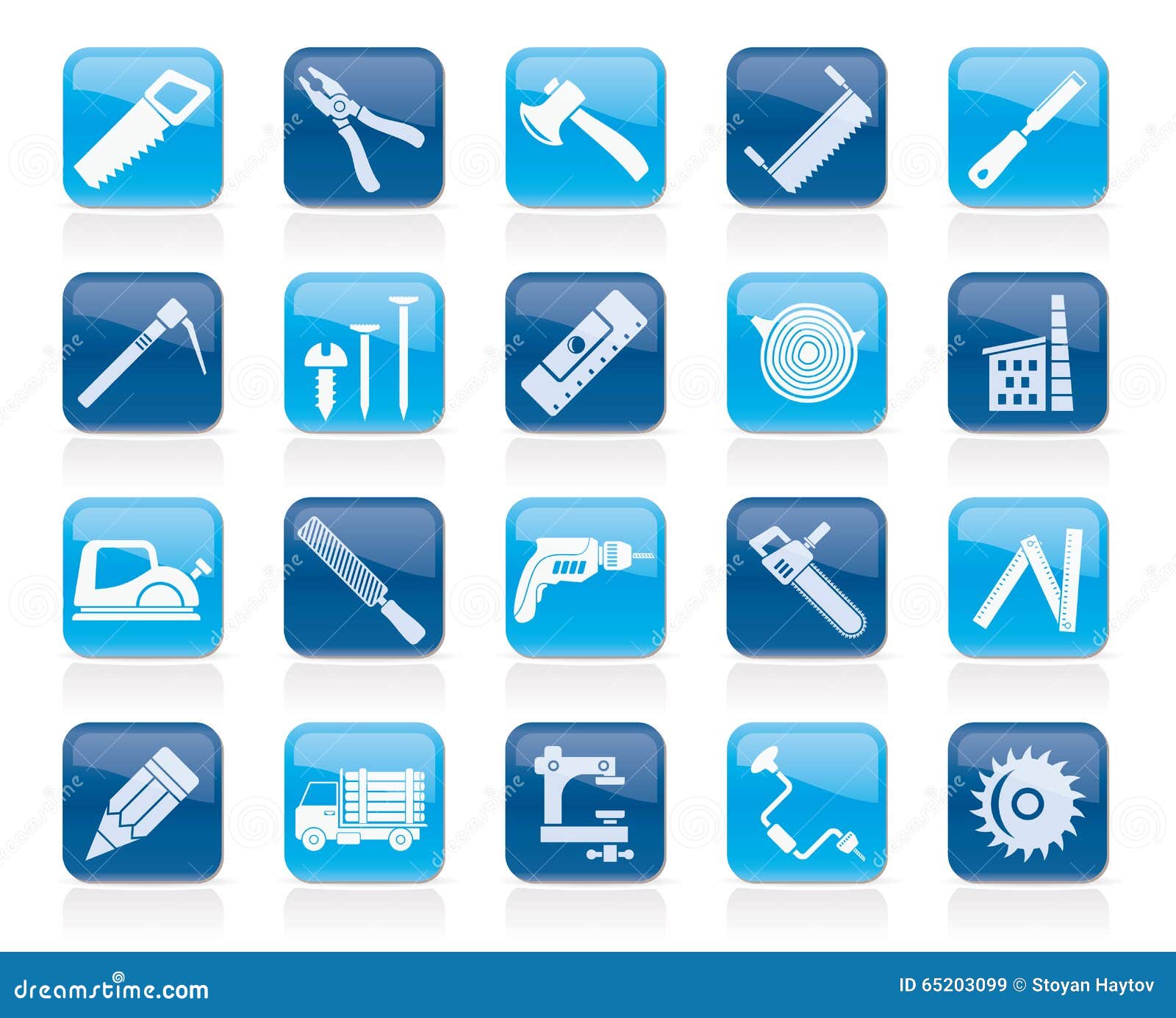Logging Icons Outline Set Vector Illustration | CartoonDealer.com ...