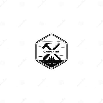 Carpentry Logo, Crossed Hammer and Chisel Vector Graphics Stock Vector ...
