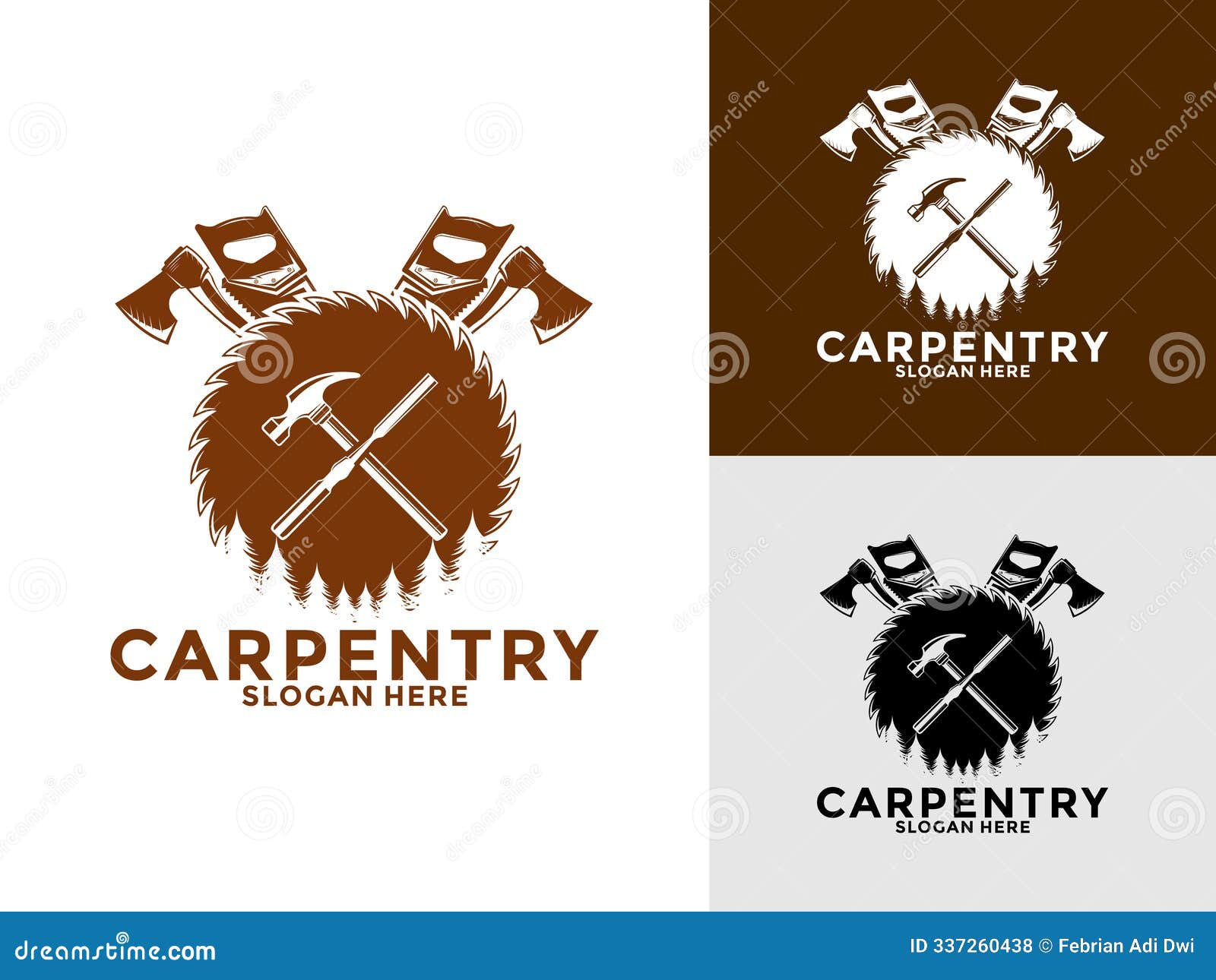 Carpentry Logo Design Vector Illustration, Carpentry Woodworking Retro ...