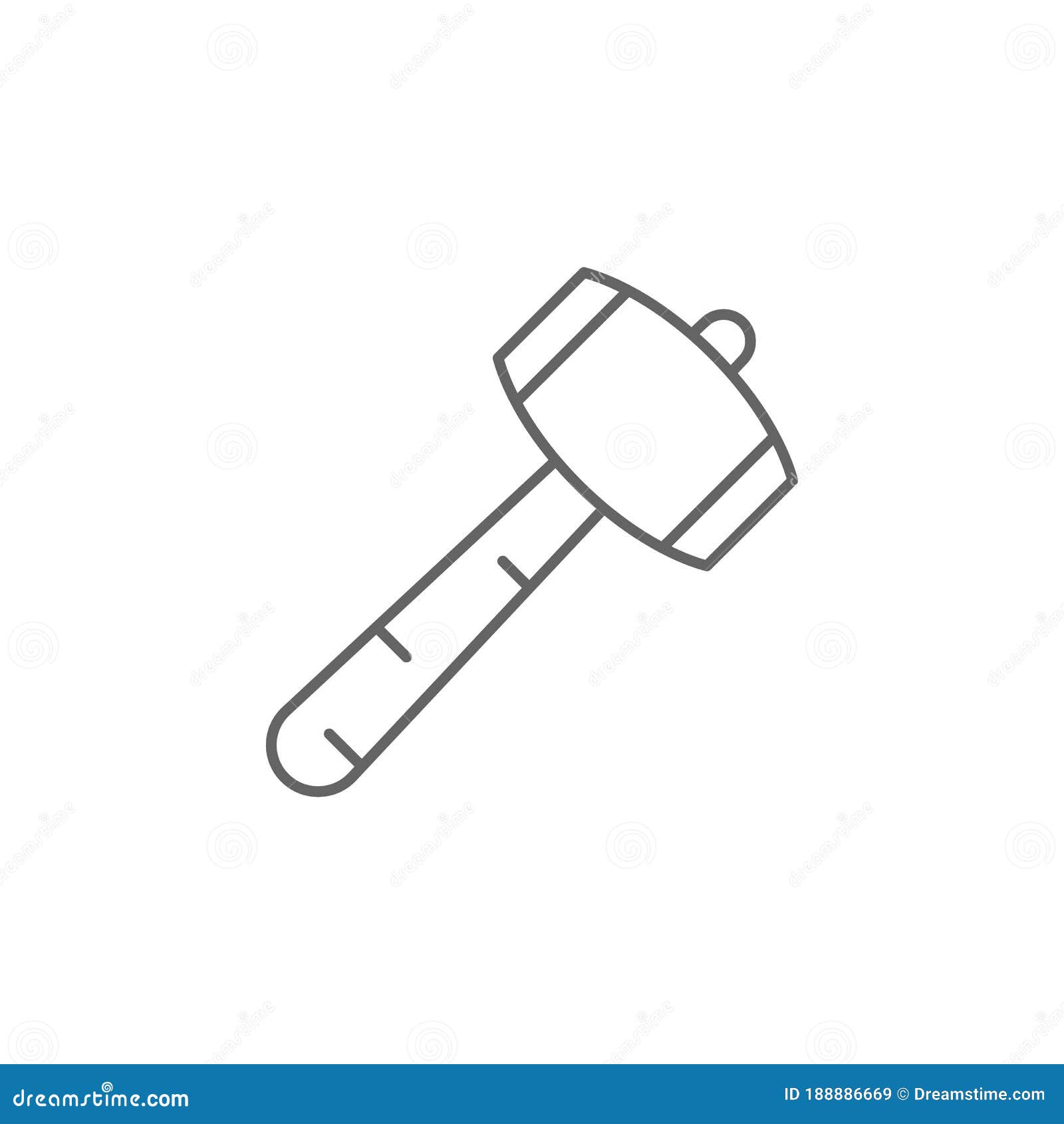 Carpentry, Mallet Line Vector Icon Stock Illustration - Illustration of ...
