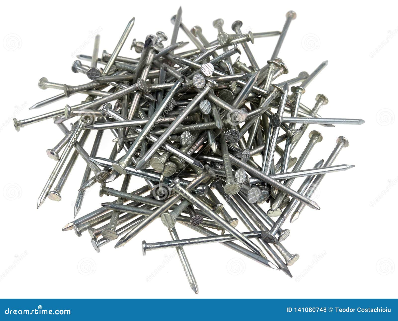 Carpentry Nails Isolated on White Stock Photo - Image of tool, hardware ...