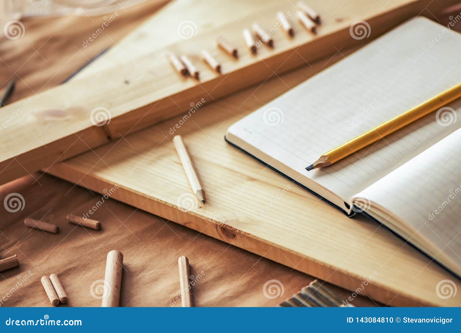 Carpentry Project Notes Concept Stock Photo - Image of notebook ...