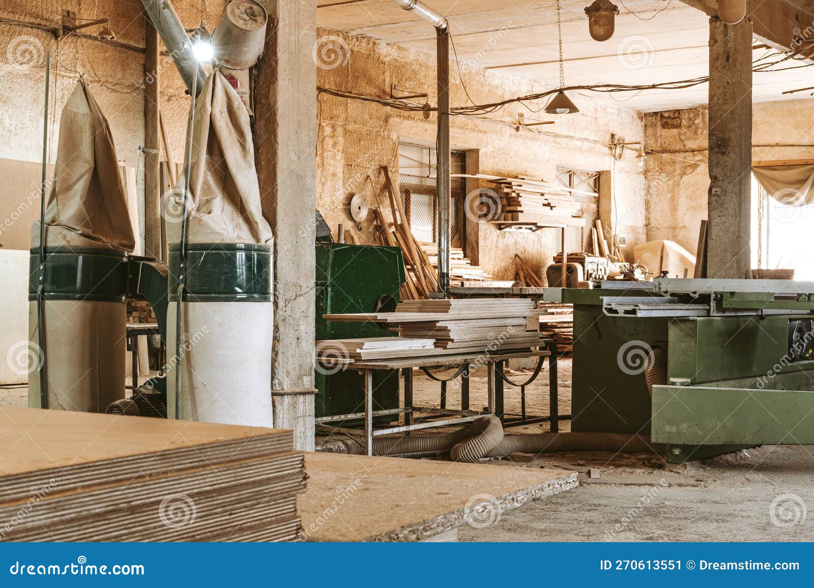 Carpentry Shop Interior with Wood and Tools Stock Image - Image of ...