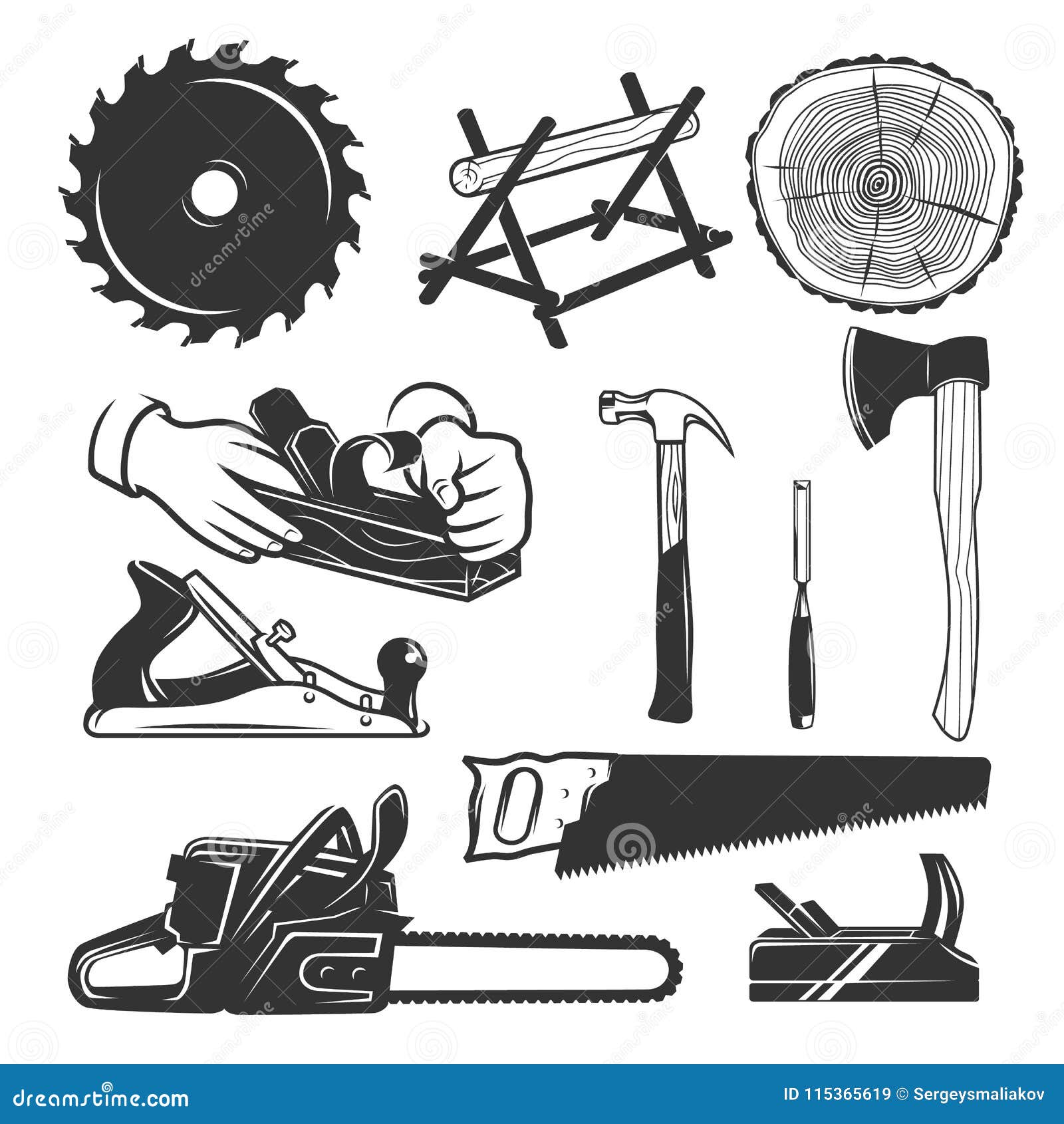 Carpentry Tools. Logo Templates Stock Vector - Illustration of labels ...
