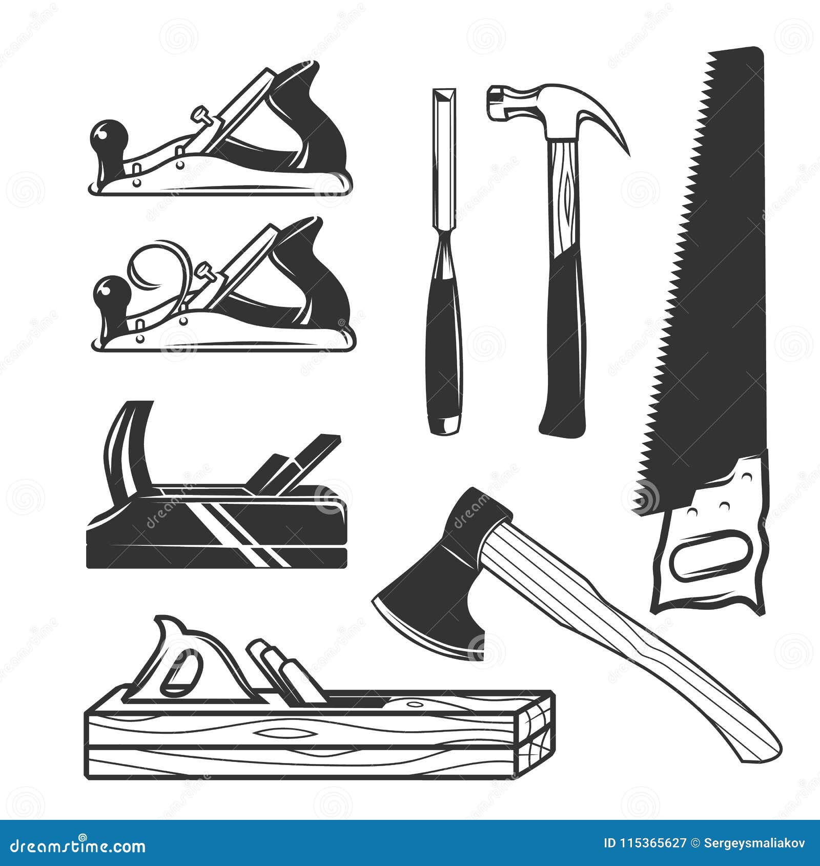 Carpentry Tools. Logo Templates Stock Vector - Illustration of black ...