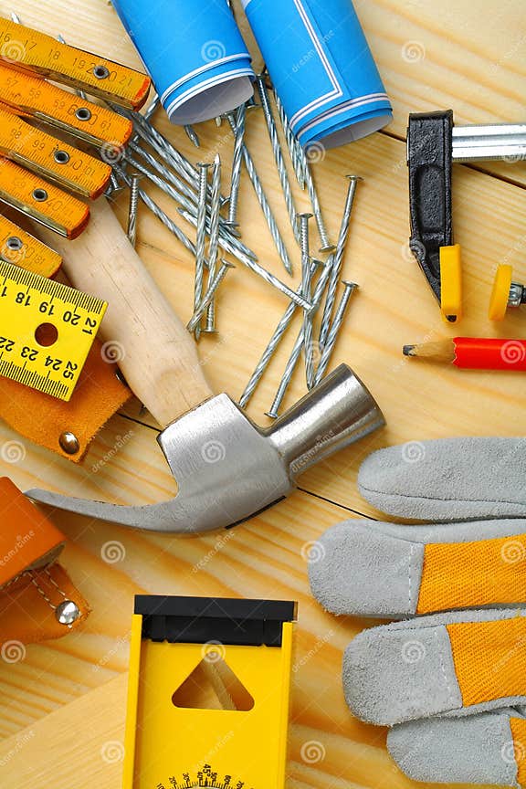 Carpentry tools set stock photo. Image of grip, composition - 26154316