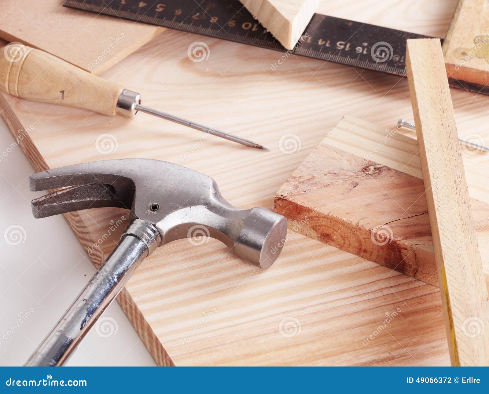 Carpentry tools stock photo. Image of reflection, measurement - 49066372