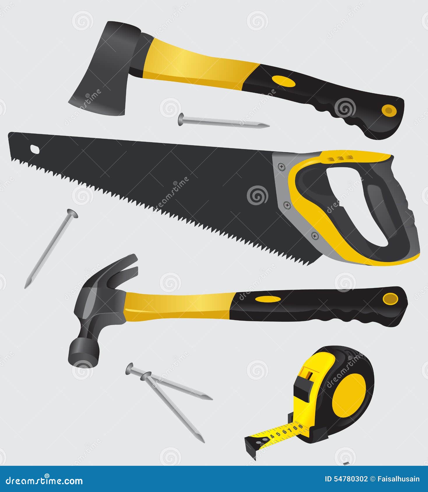 Carpentry tools vector stock vector. Illustration of wood - 54780302