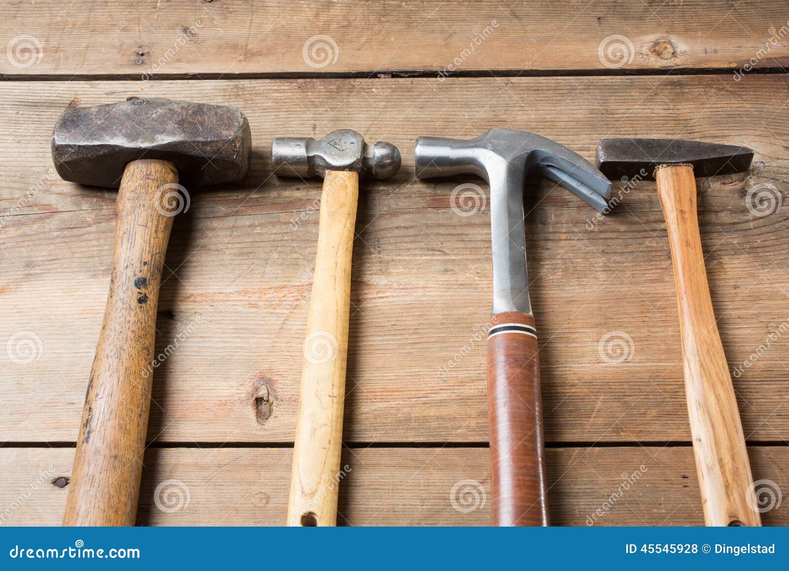 Carpentry Tools on Wood Table Stock Photo - Image of hardware ...