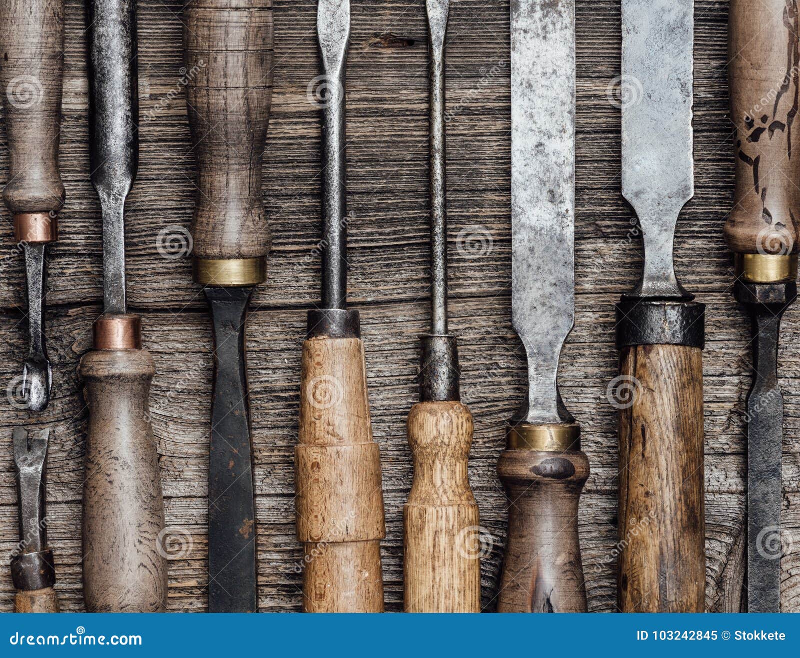 Carpentry Tools on the Workbench Stock Image - Image of construction ...