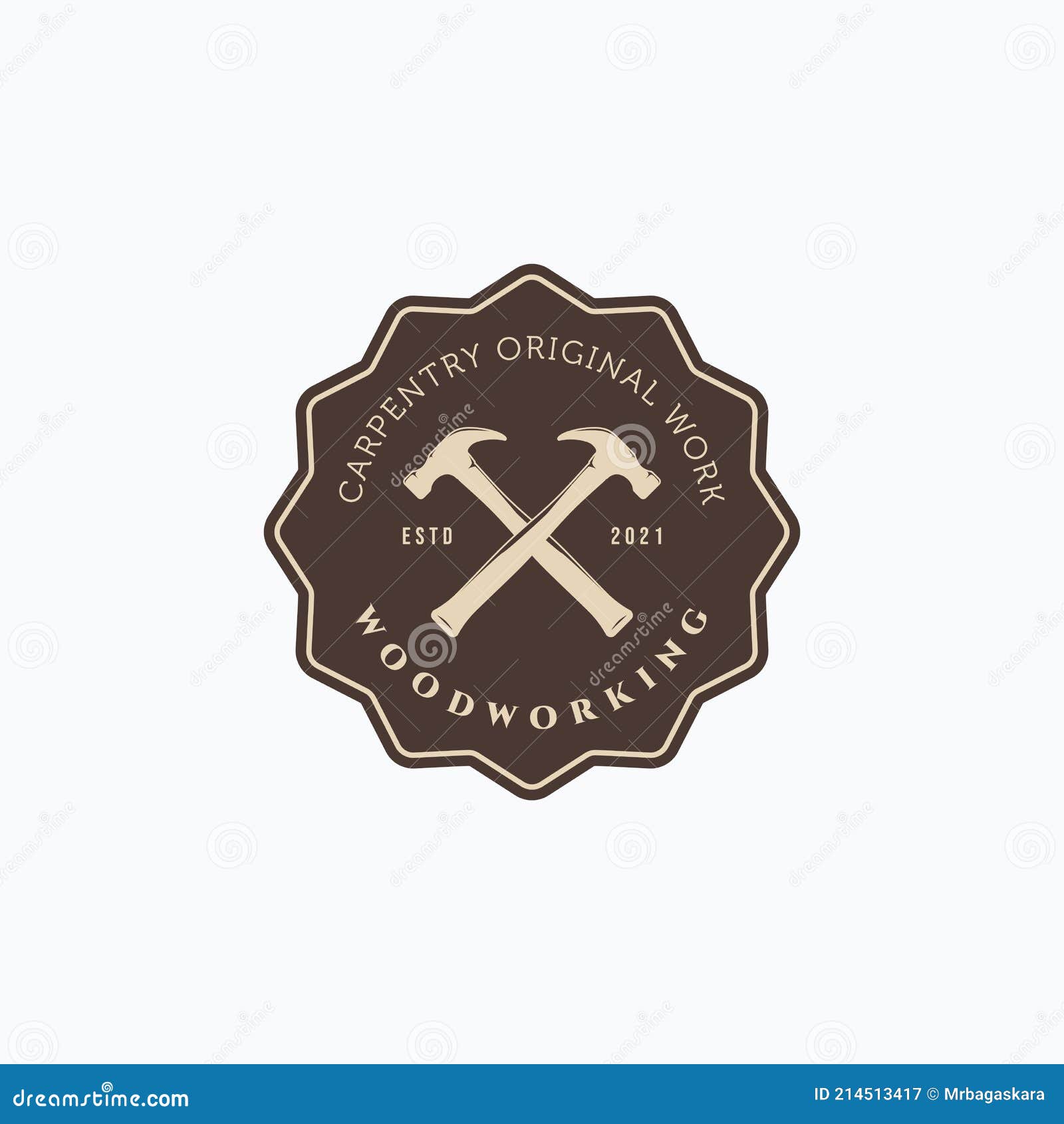 Carpentry Vintage Hammer Badge Design. Simple Carpentry Emblem Logo ...