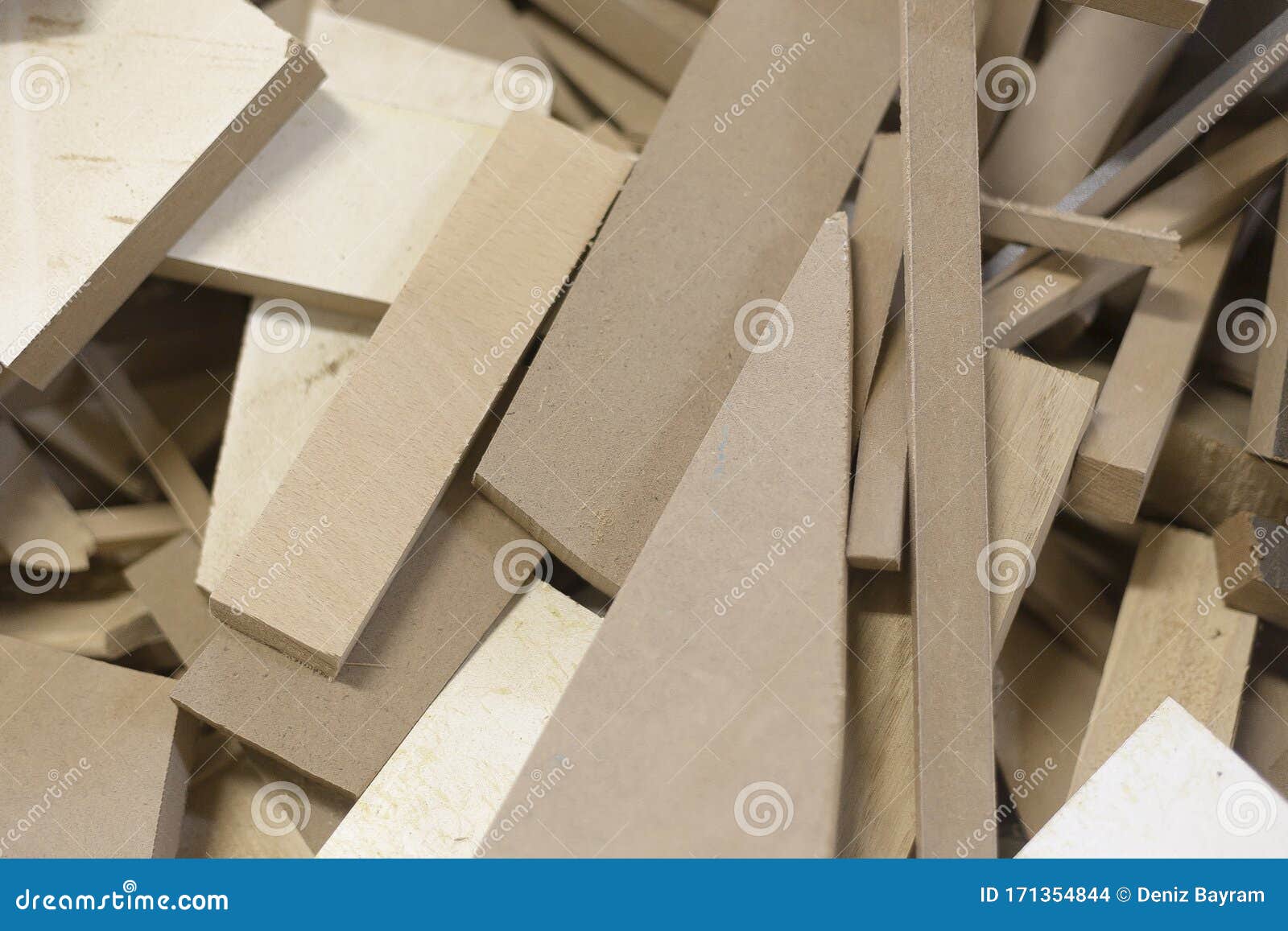 In the Carpentry, Wood Pieces and Scraps are Stacked Stock Photo ...