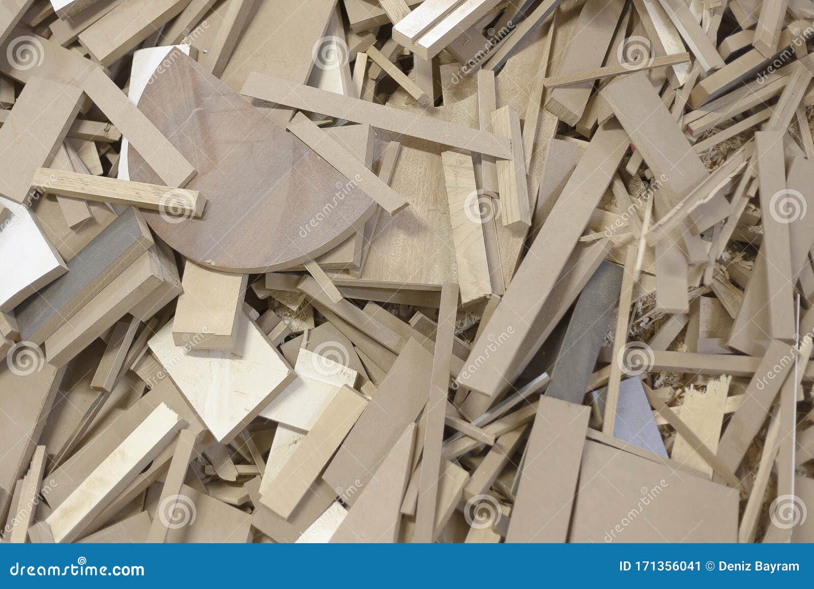 In the Carpentry, Wood Pieces and Scraps are Stacked Stock Image ...