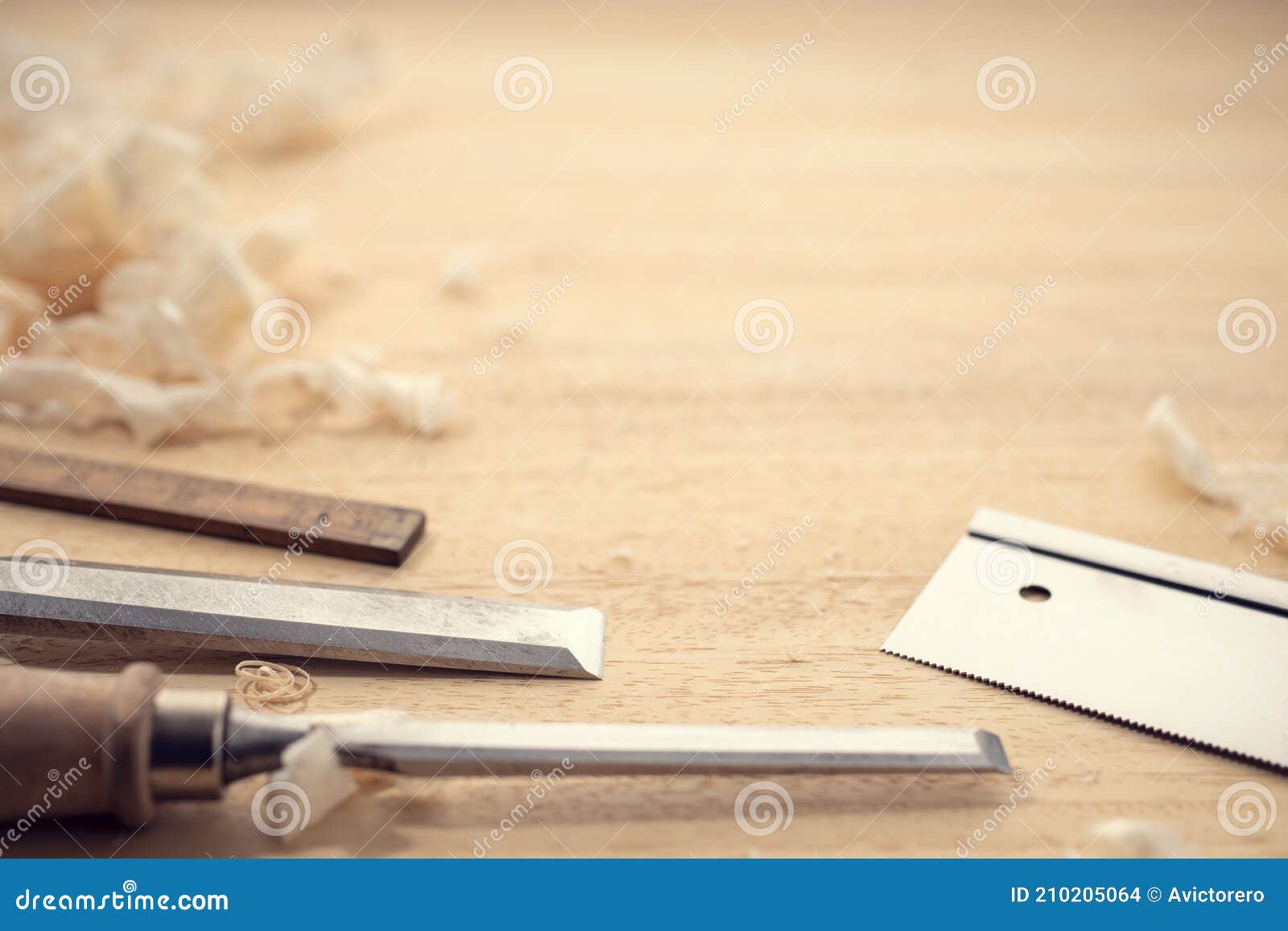 Carpentry or Woodworking Background with Copy Space Stock Photo - Image ...
