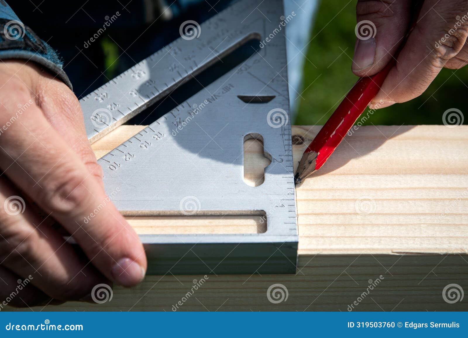 Carpentry Work, Angle Measurements on Wood. Carpenter& X27;s Triangle ...