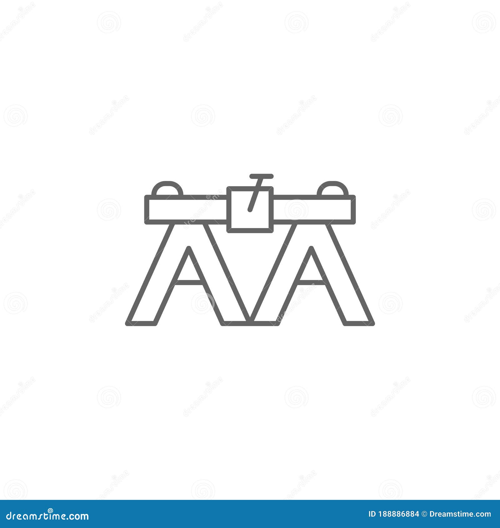 Carpentry, Work Bench Line Vector Icon Stock Illustration ...