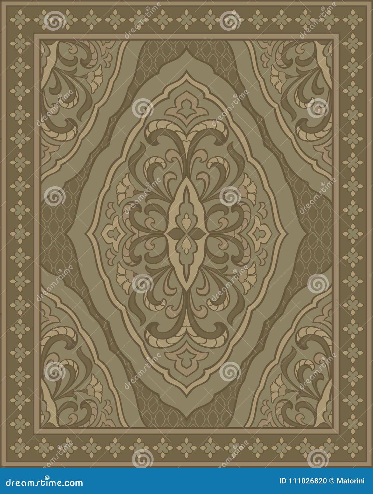 Carpet with Abstract Flowers. Stock Vector - Illustration of islamic ...