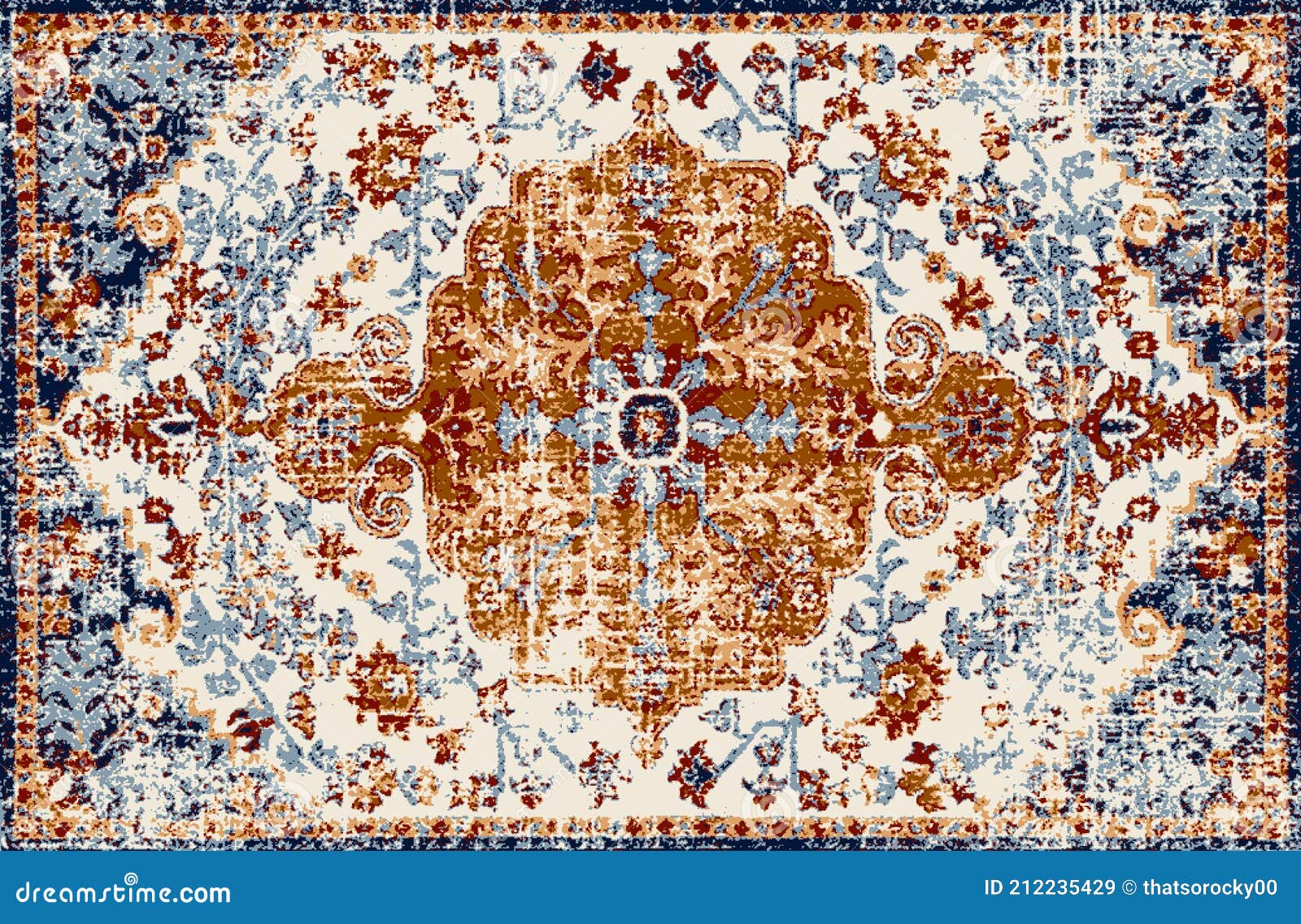 Carpet and Bathmat Boho Style Ethnic Design Pattern with Distressed ...