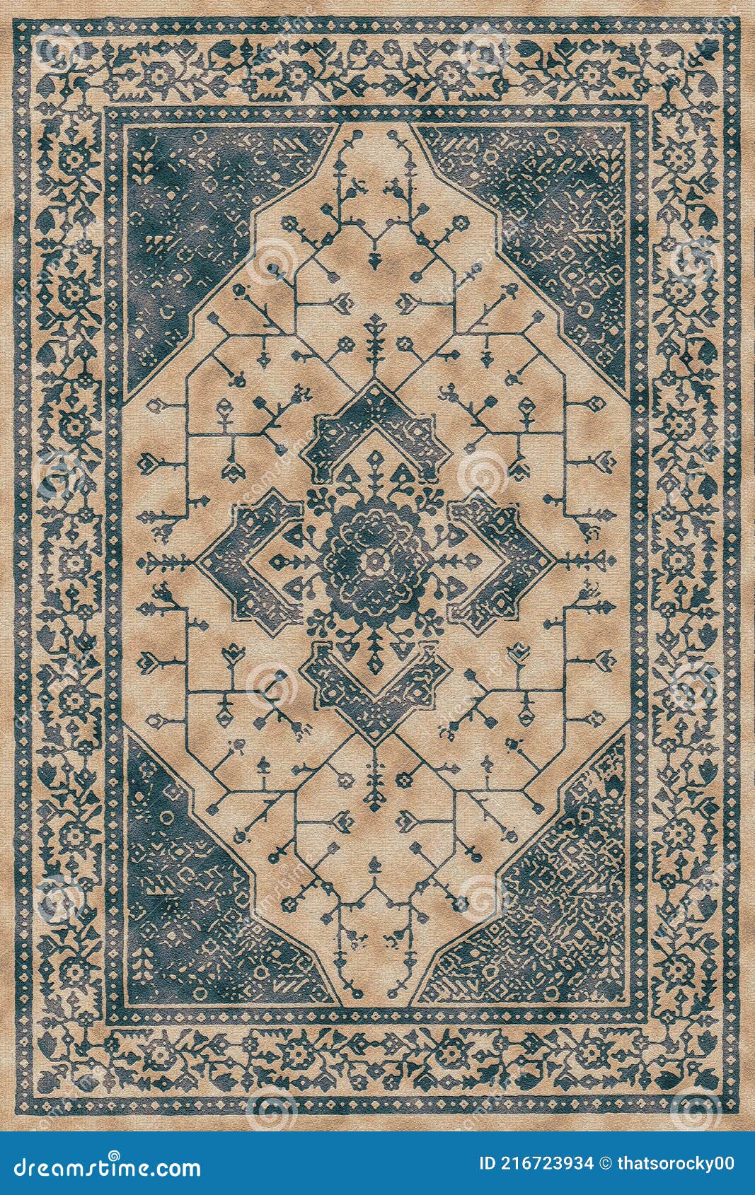 Carpet Bathmat and Rug Boho Style Ethnic Design Pattern with Distressed ...