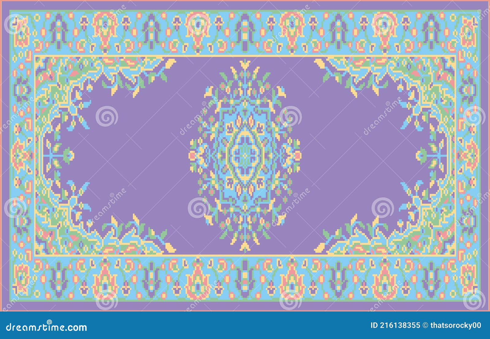 Carpet Bathmat and Rug Boho Style Ethnic Design Pattern with Distressed ...