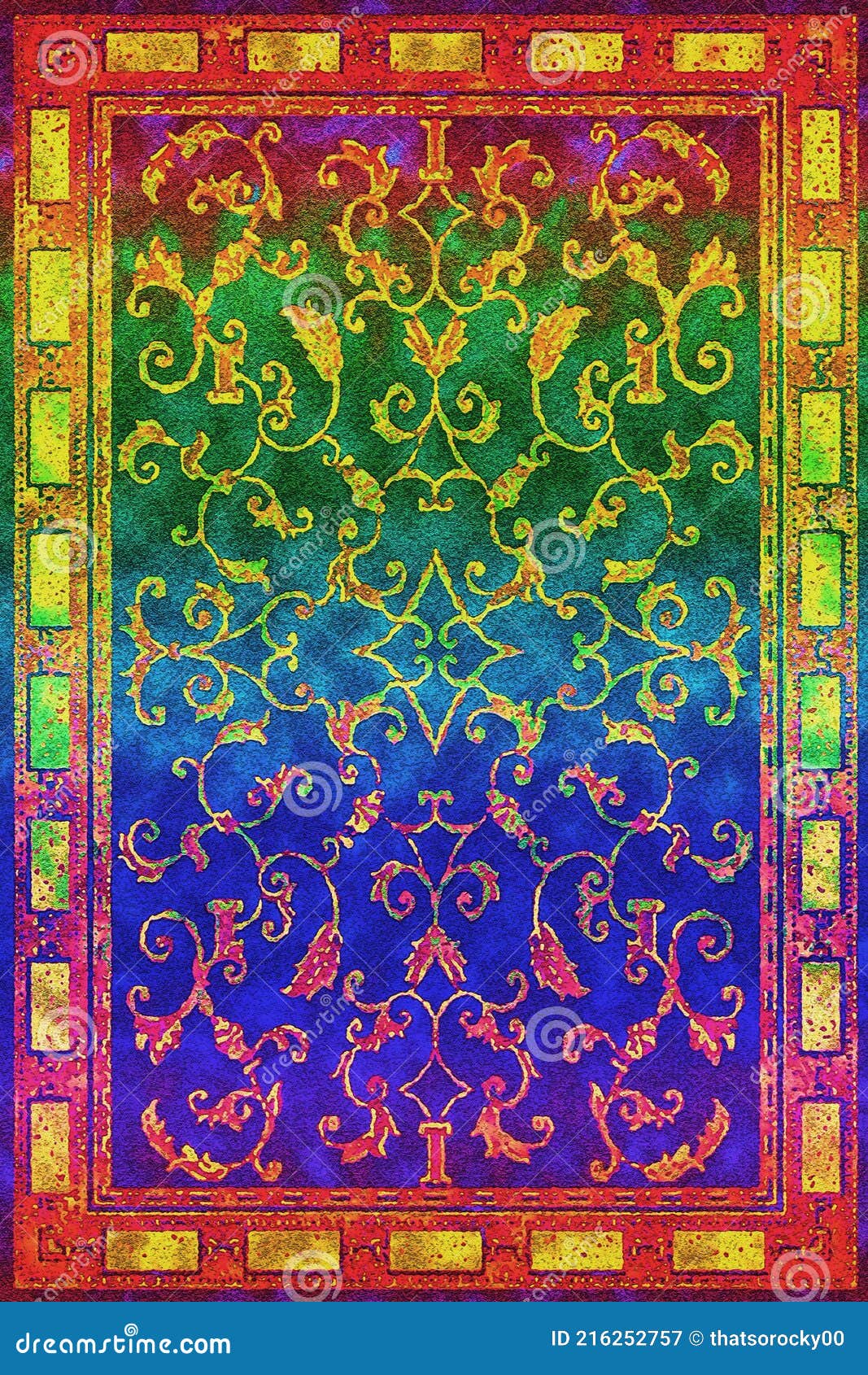 Carpet Bathmat and Rug Boho Style Ethnic Design Pattern with Distressed ...