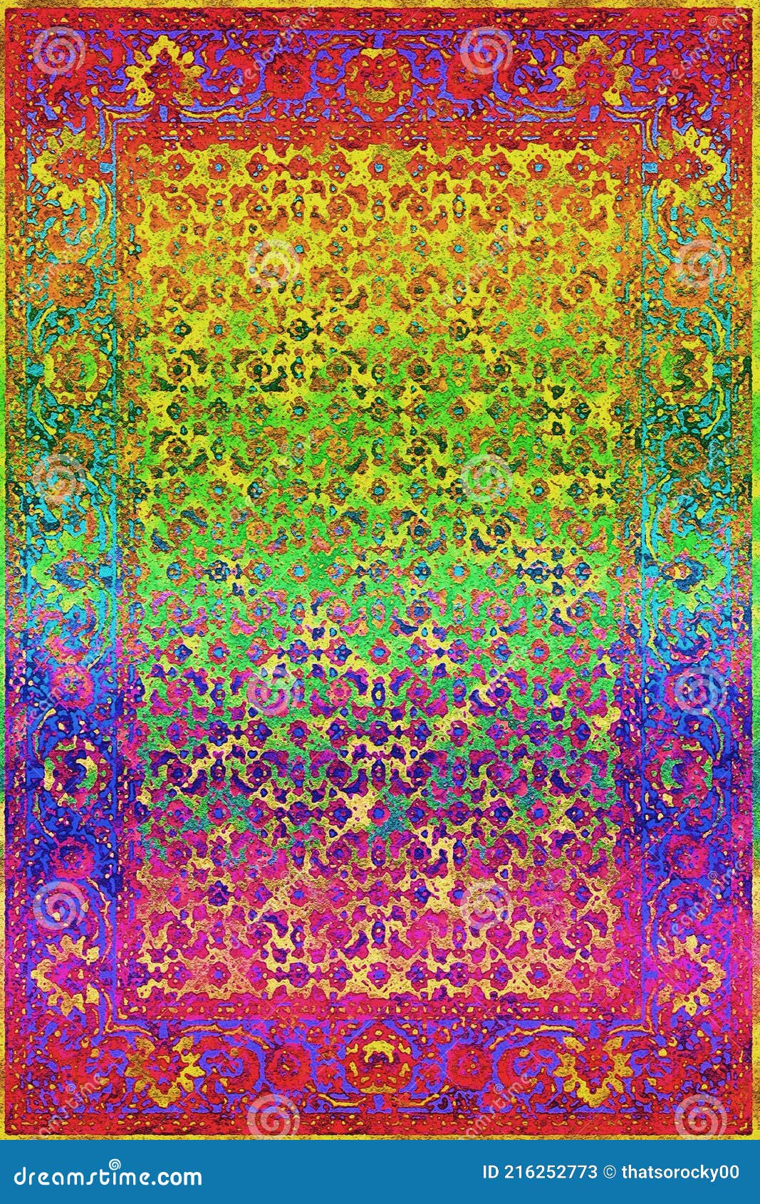 Carpet Bathmat and Rug Boho Style Ethnic Design Pattern with Distressed ...