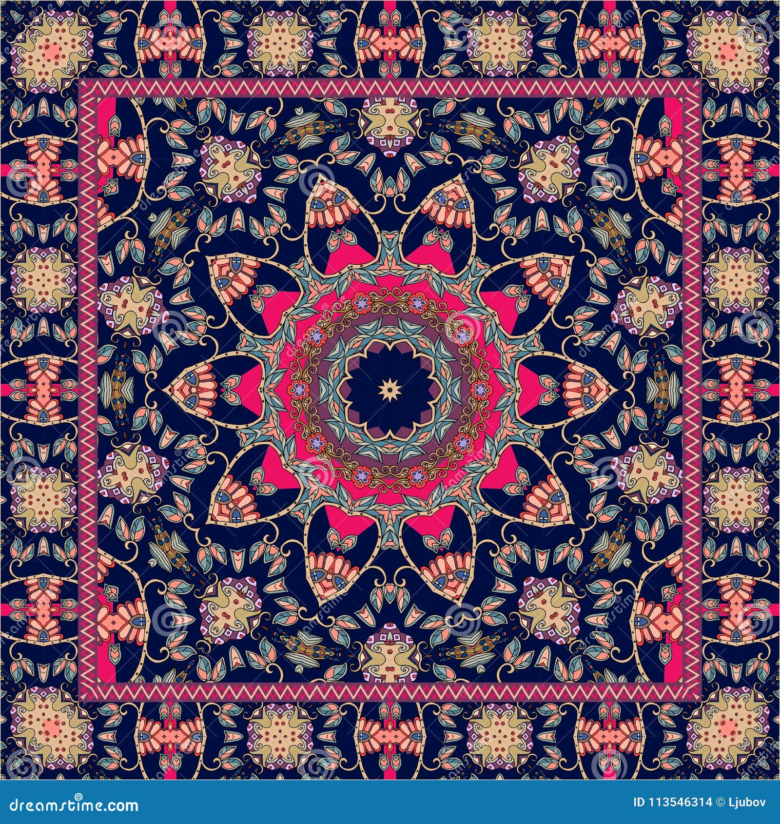 Carpet. Beautiful Pattern in Vector Stock Vector - Illustration of ...