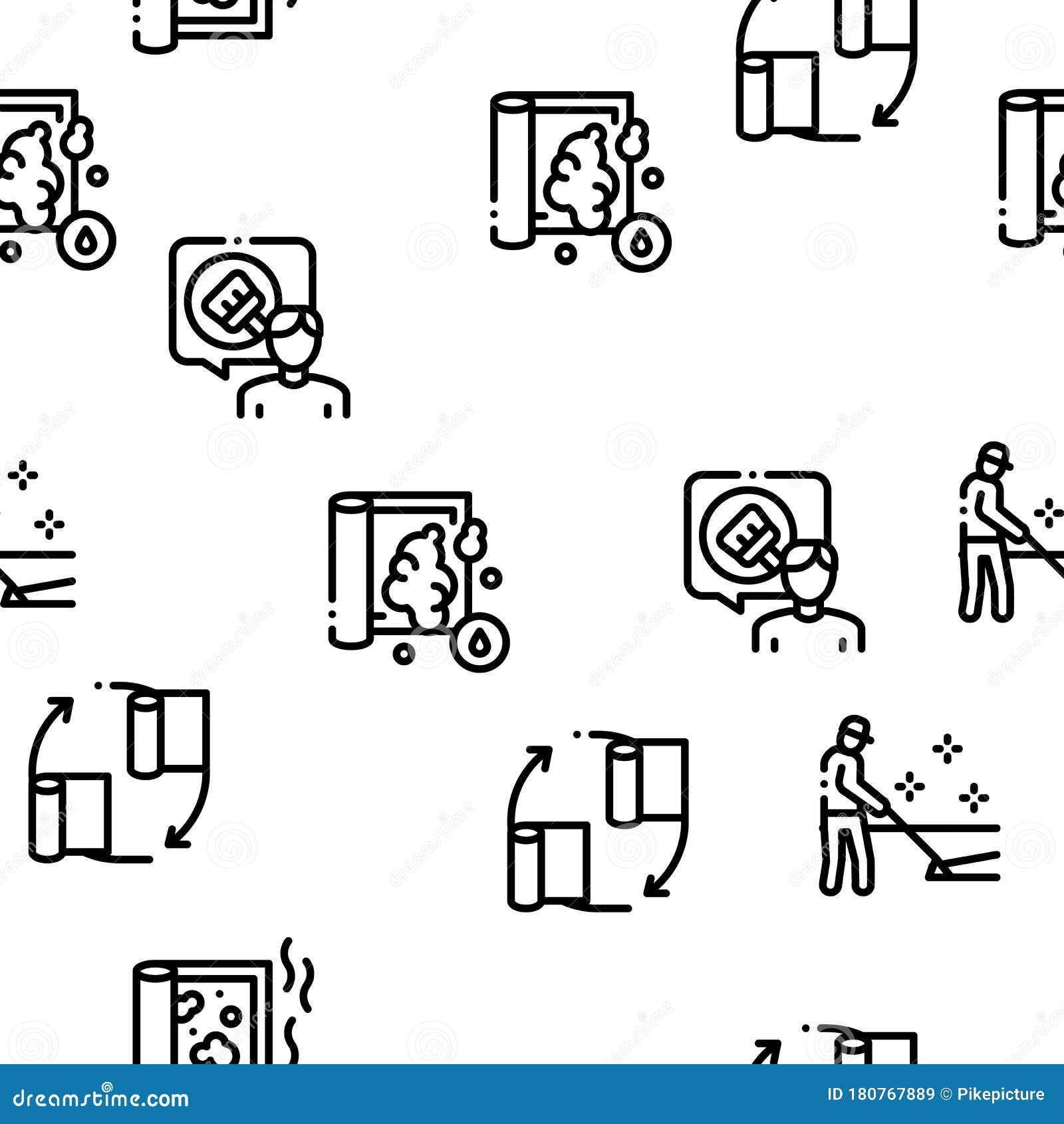 Carpet Cleaning Washing Seamless Pattern Vector Stock Vector ...
