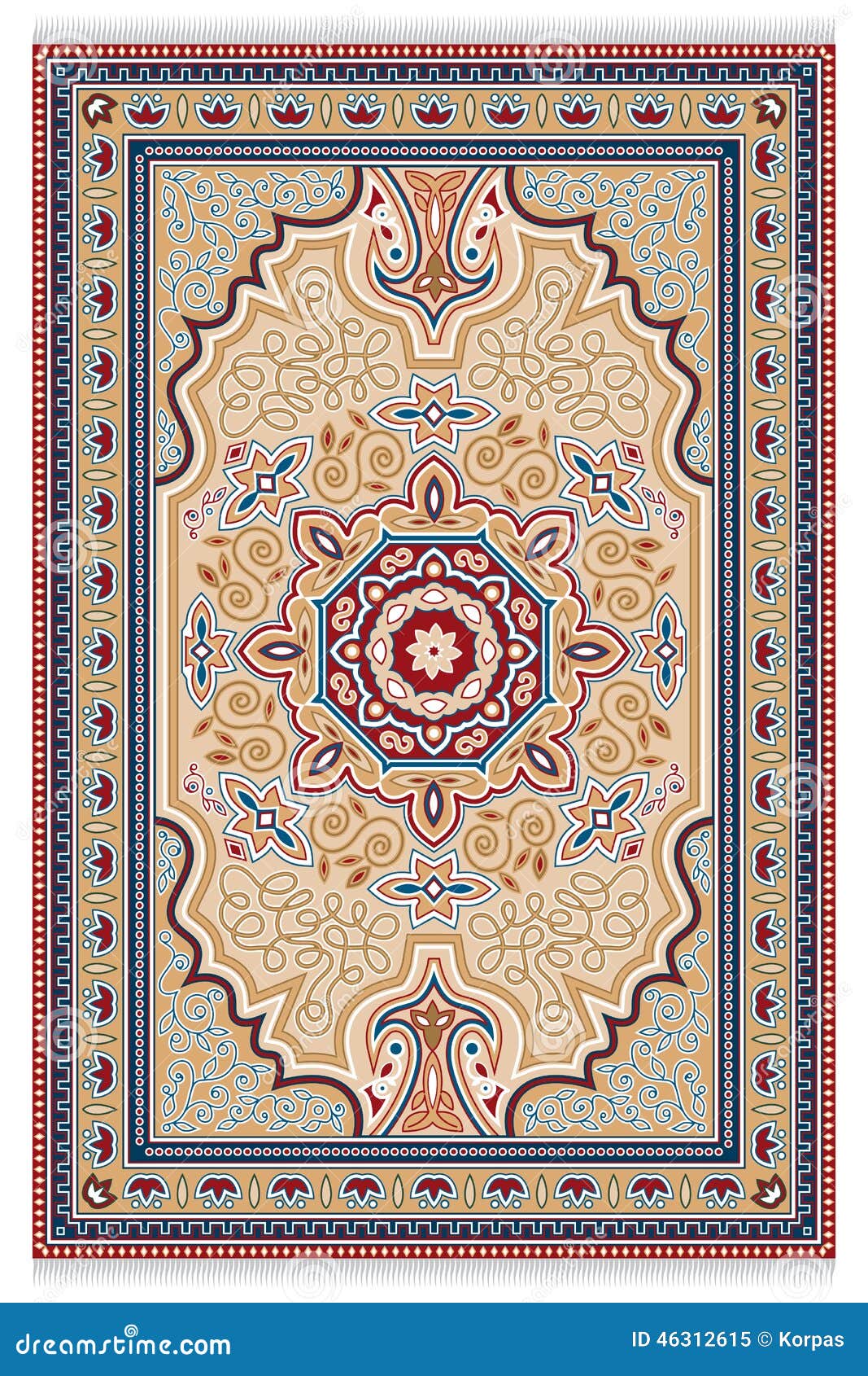 Carpet stock vector. Illustration of ornate, asian, pattern - 46312615
