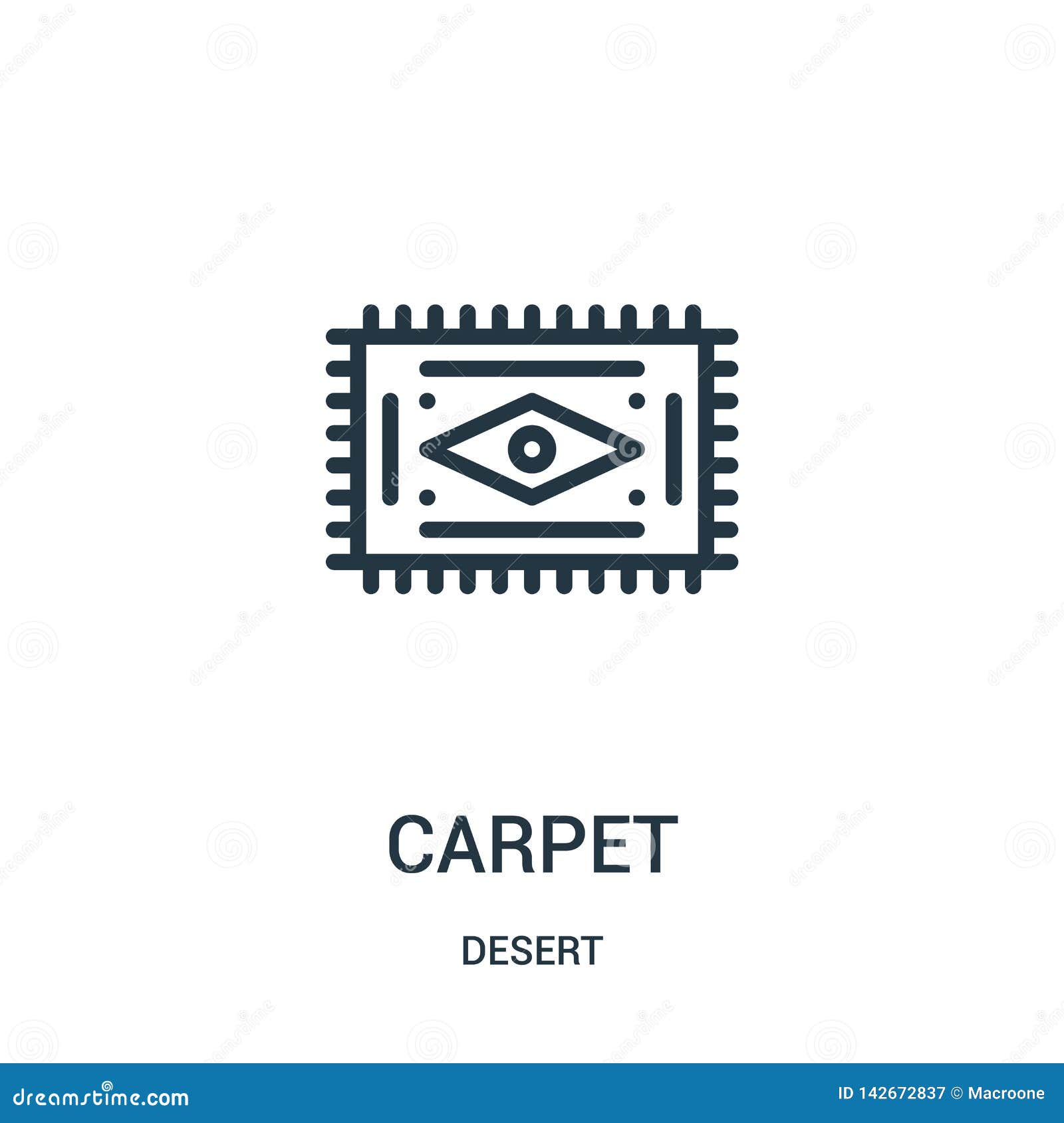 Carpet Icon Vector from Desert Collection. Thin Line Carpet Outline ...