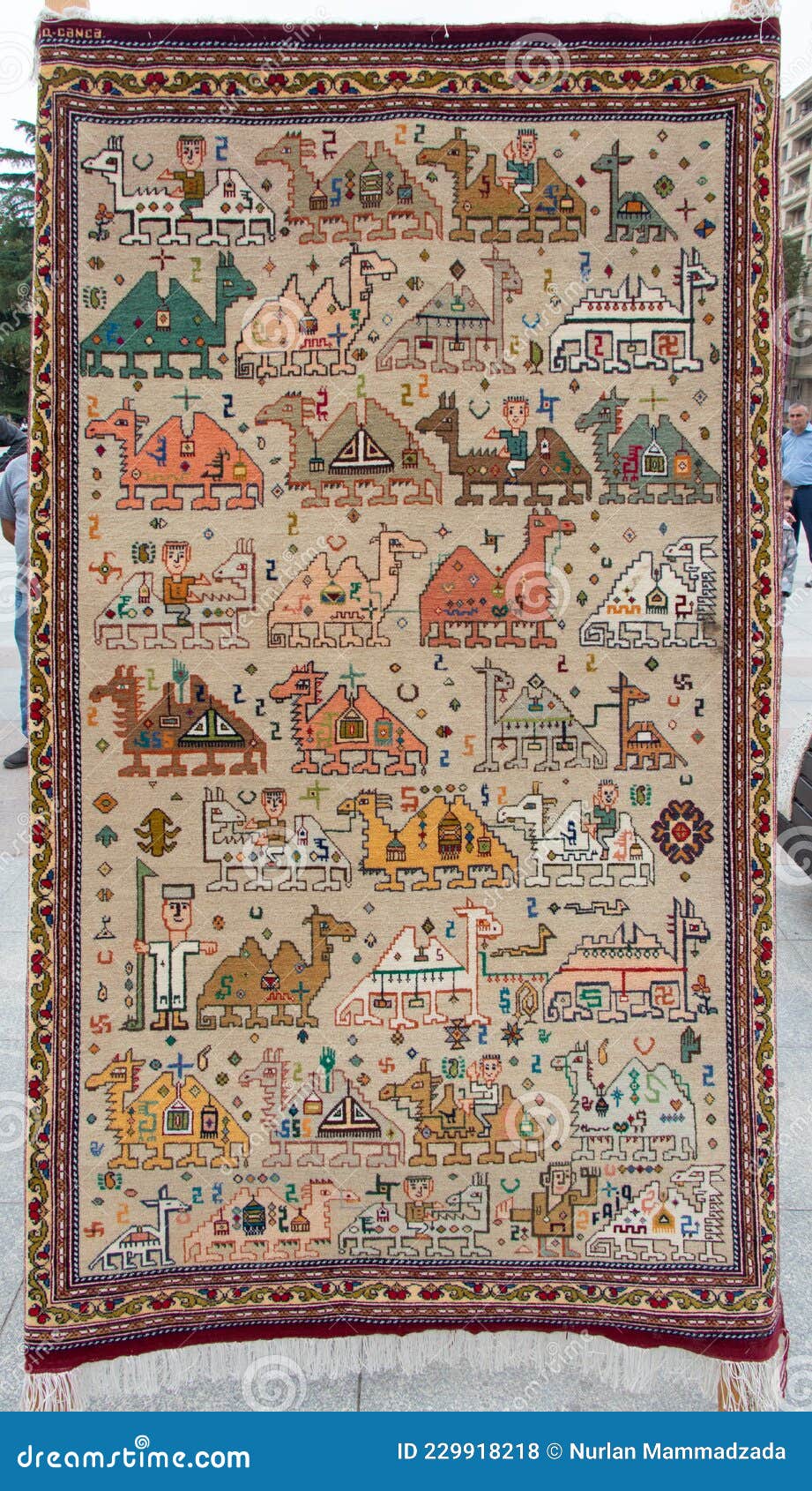 Carpet Pattern with Oriental Motifs. Traditional Azerbaijan Carpet ...