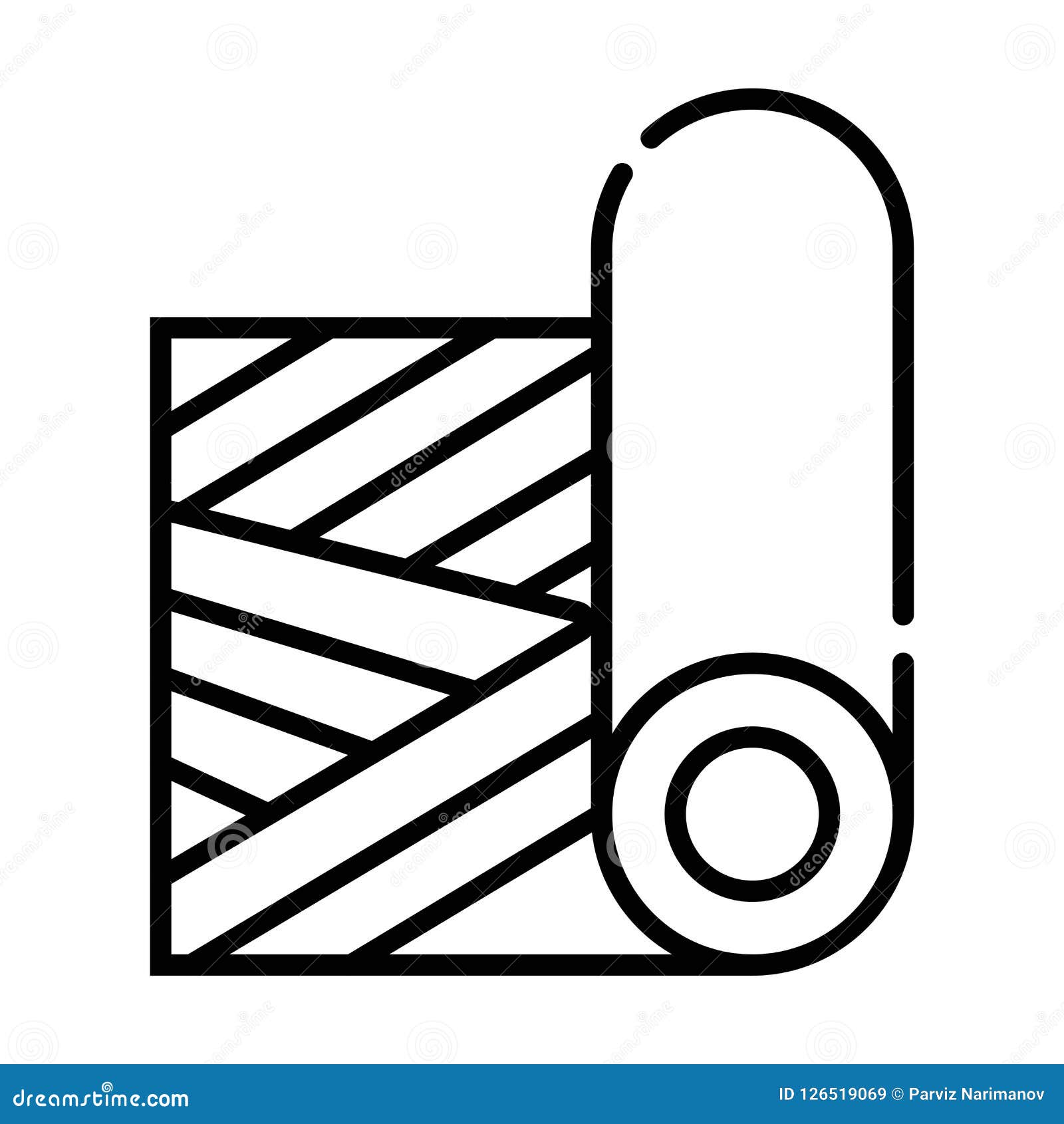 Carpet roll, icon stock illustration. Illustration of black - 126519069