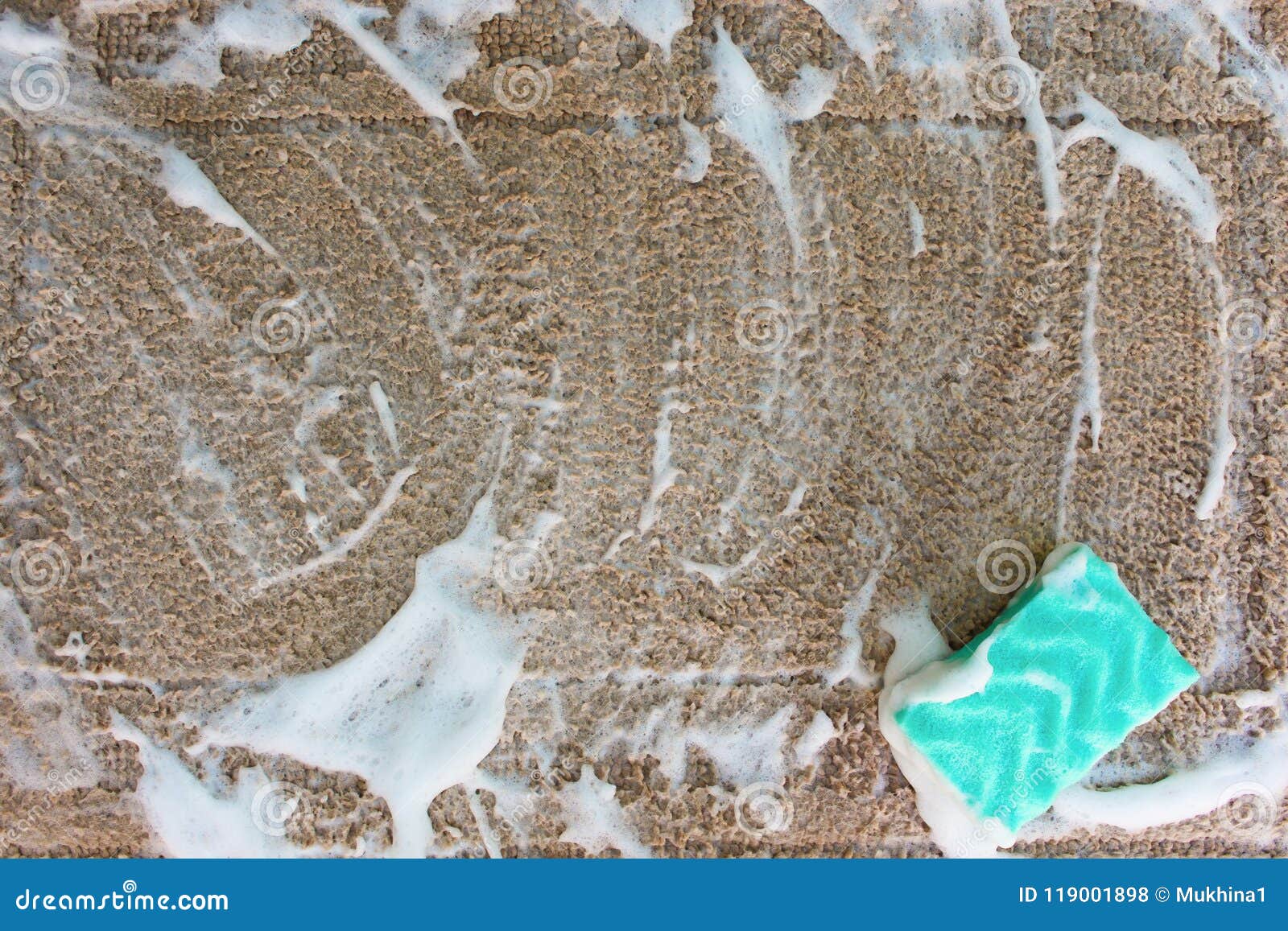 Carpet with a Sponge and Detergent. Stock Photo - Image of damage ...