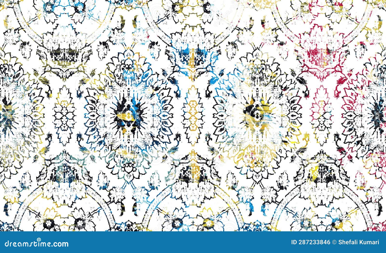 Carpet Textile Design with Grunge and Distressed Texture Repeat Pattern ...