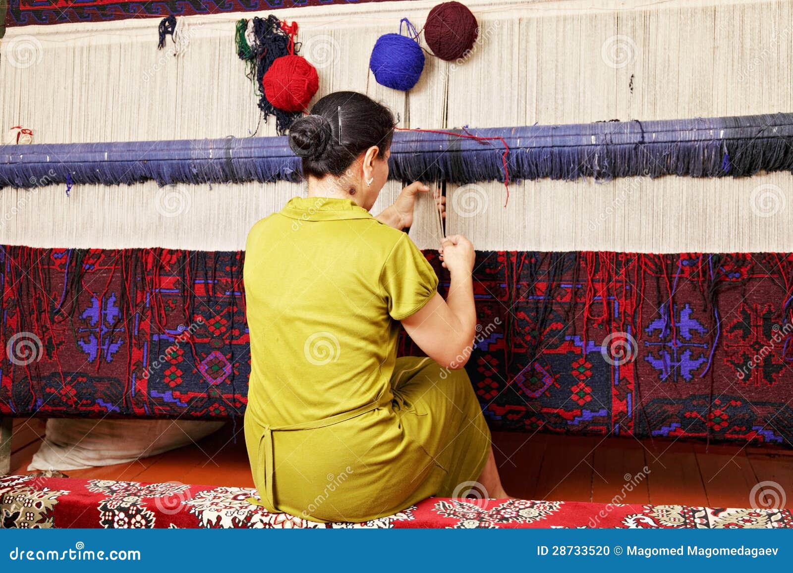 Carpet weaver stock photo. Image of artificer, rear, covering - 28733520