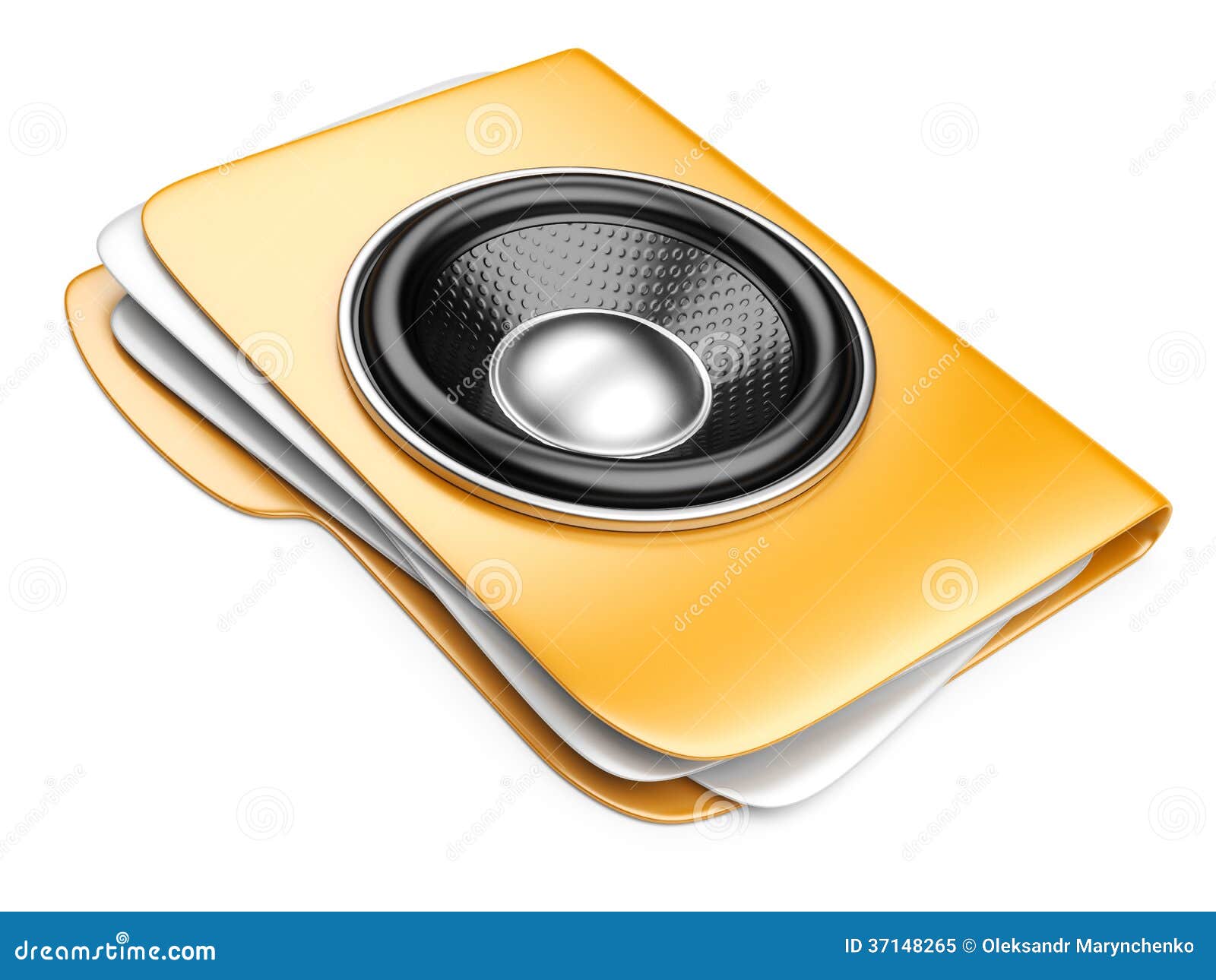 Carpeta 3d Con El Altavoz. Concepto Del Audio-libro Stock de ...