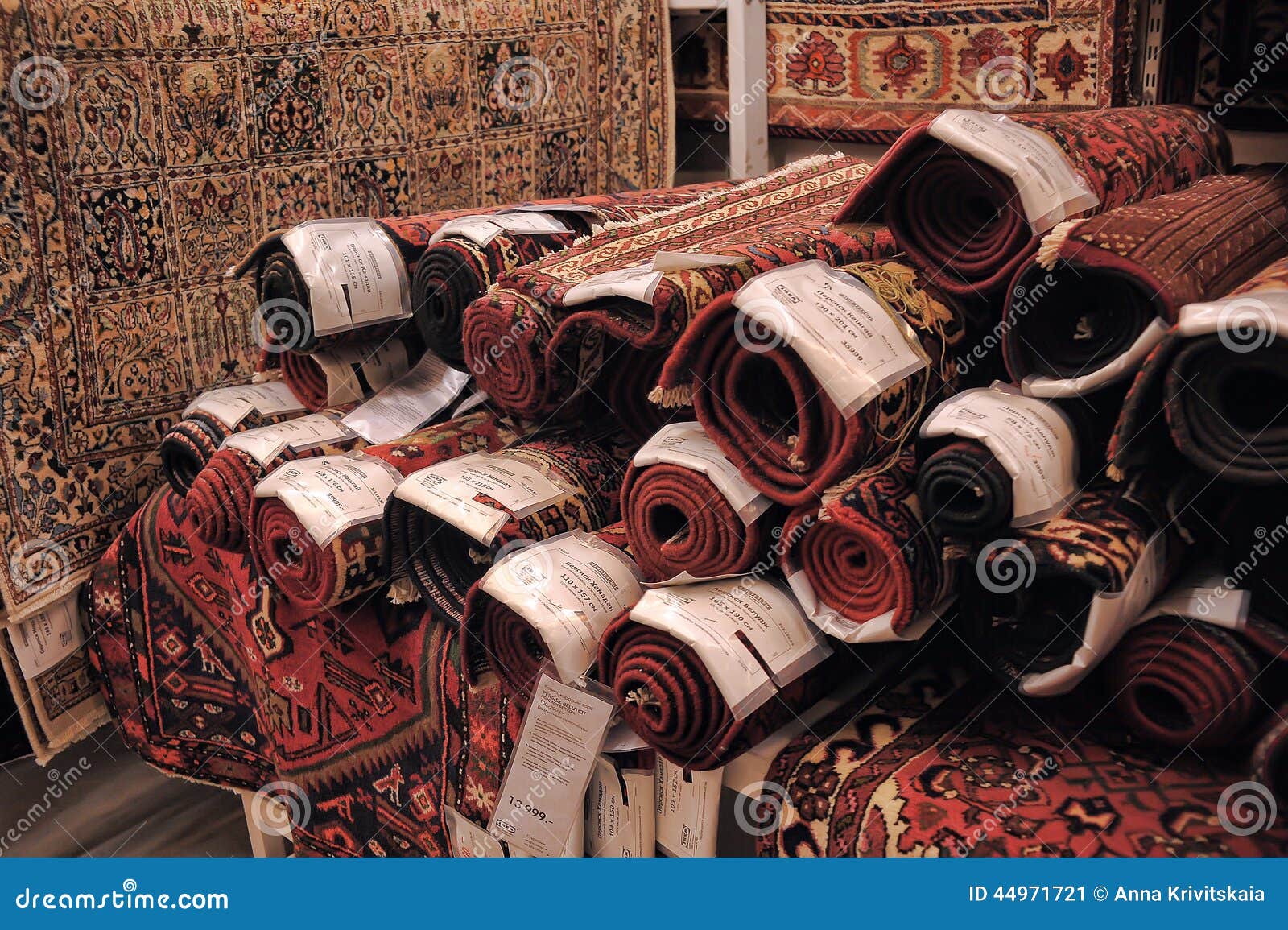 Carpets in store editorial photo. Image of choose, colourful - 44971721