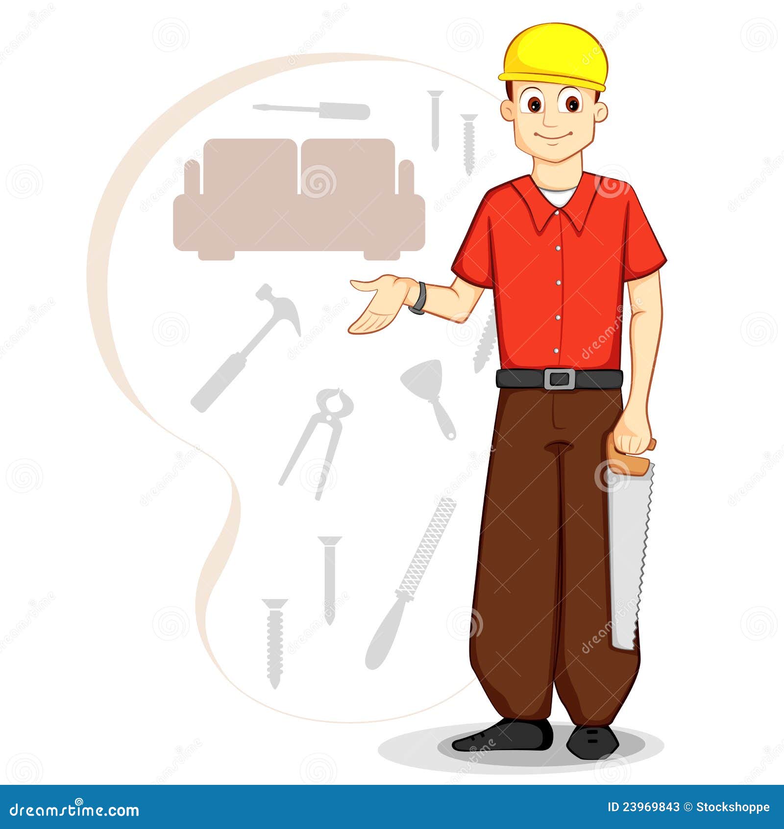 Carpintero ilustración del vector. Ilustración de industria - 23969843