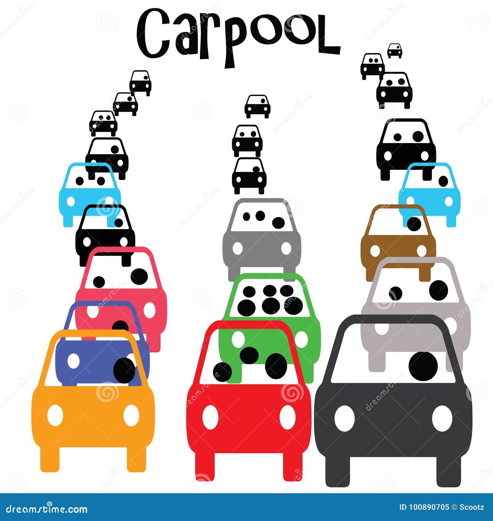 Carpool commuter stock illustration. Illustration of vehicle - 100890705