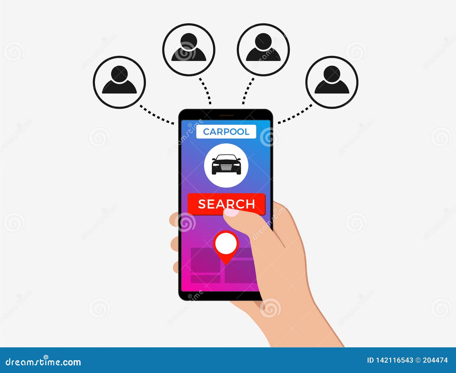 Carpool Illustration Concept. Carpooling Icon Stock Vector ...