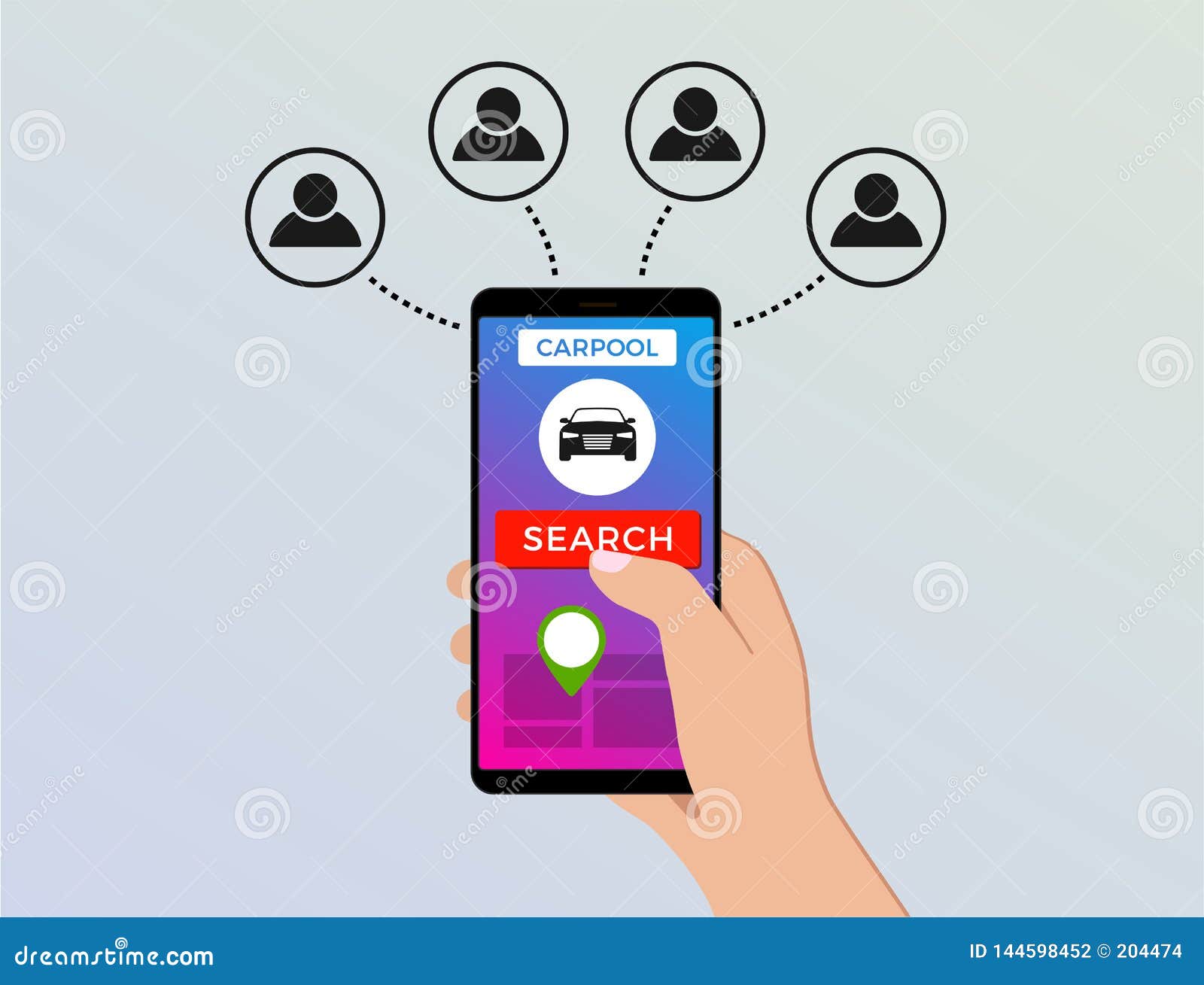 Carpool Illustration Concept. Carpooling Icon Stock Vector ...