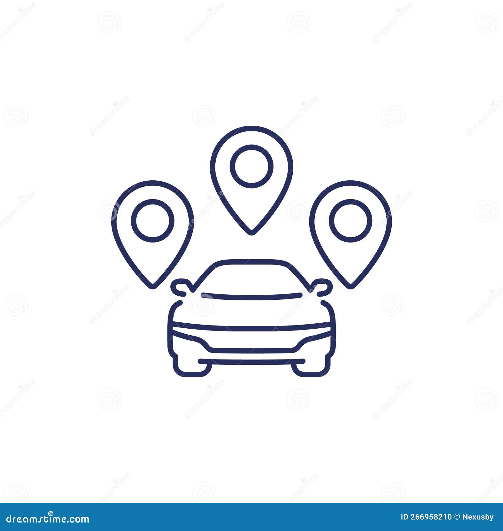 Carpool Line Icon with a Car, Vector Stock Vector - Illustration of ...
