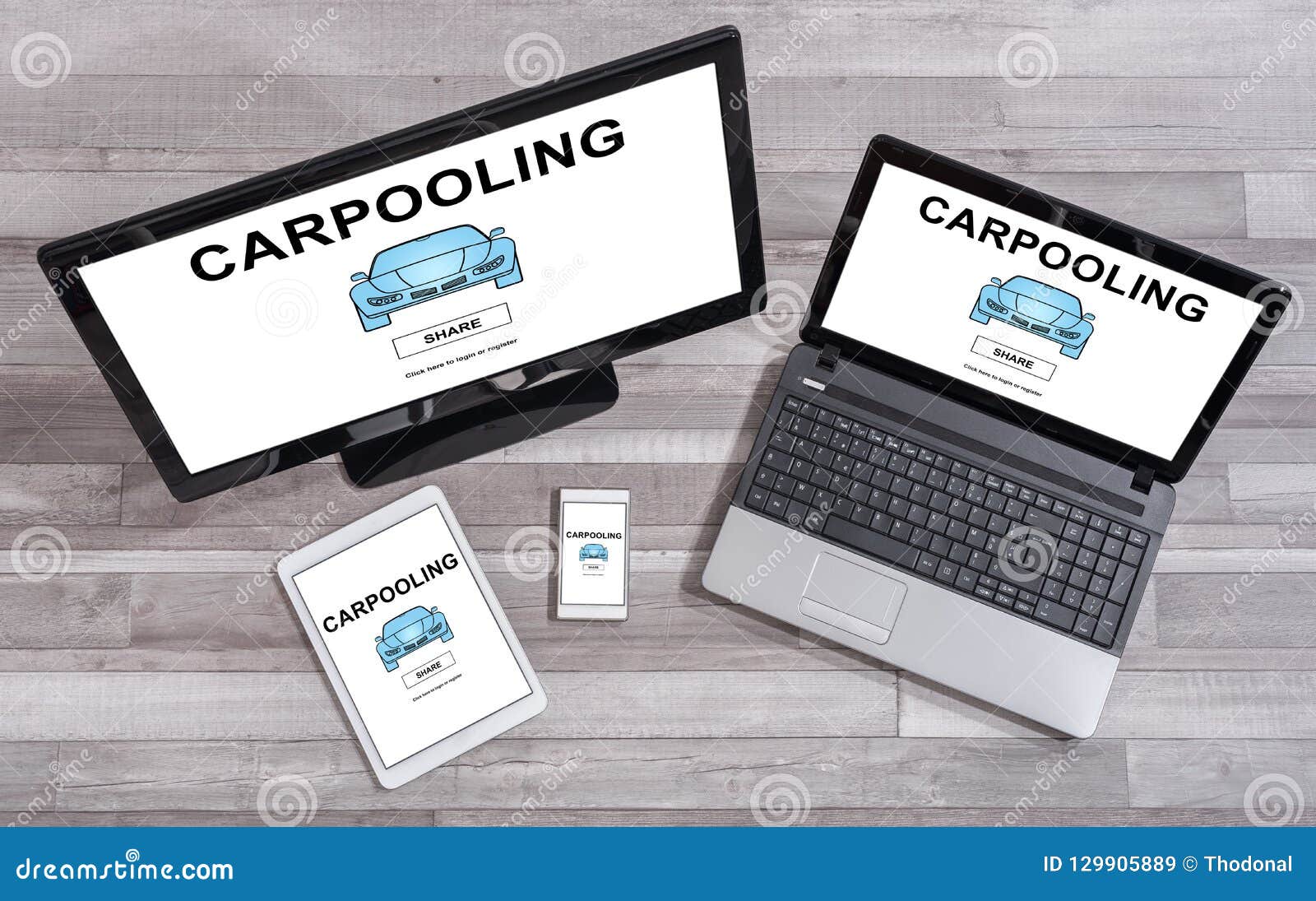 Carpooling Concept on Different Devices Stock Image - Image of rental ...