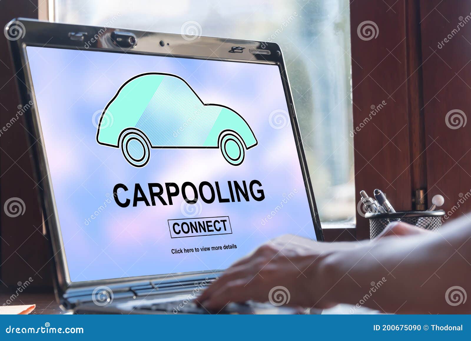 Carpooling Concept on a Laptop Screen Stock Photo - Image of automotive ...